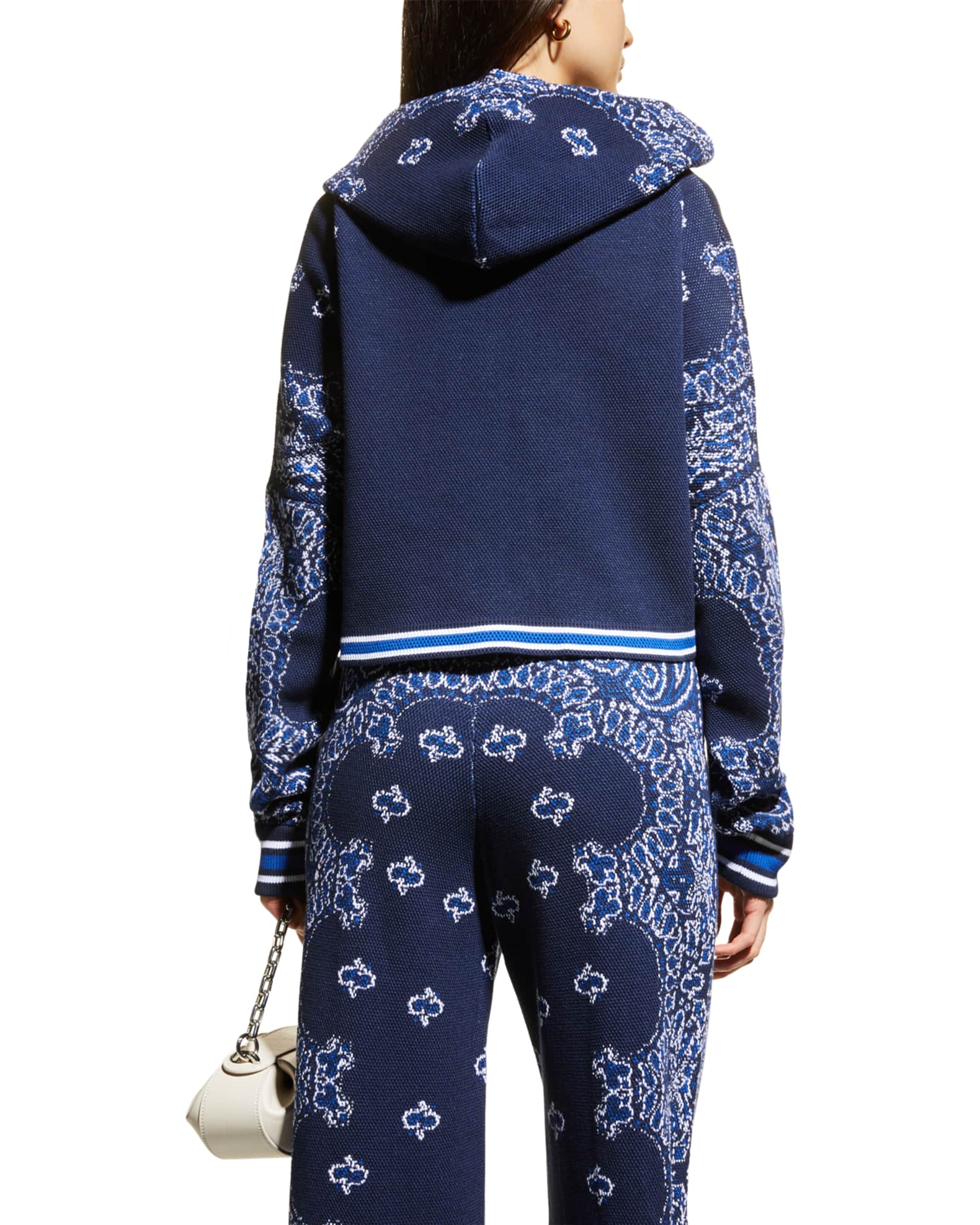 Amiri Monogram-Embroidered Bandana Oversized Cashmere Hoodie | Neiman ...