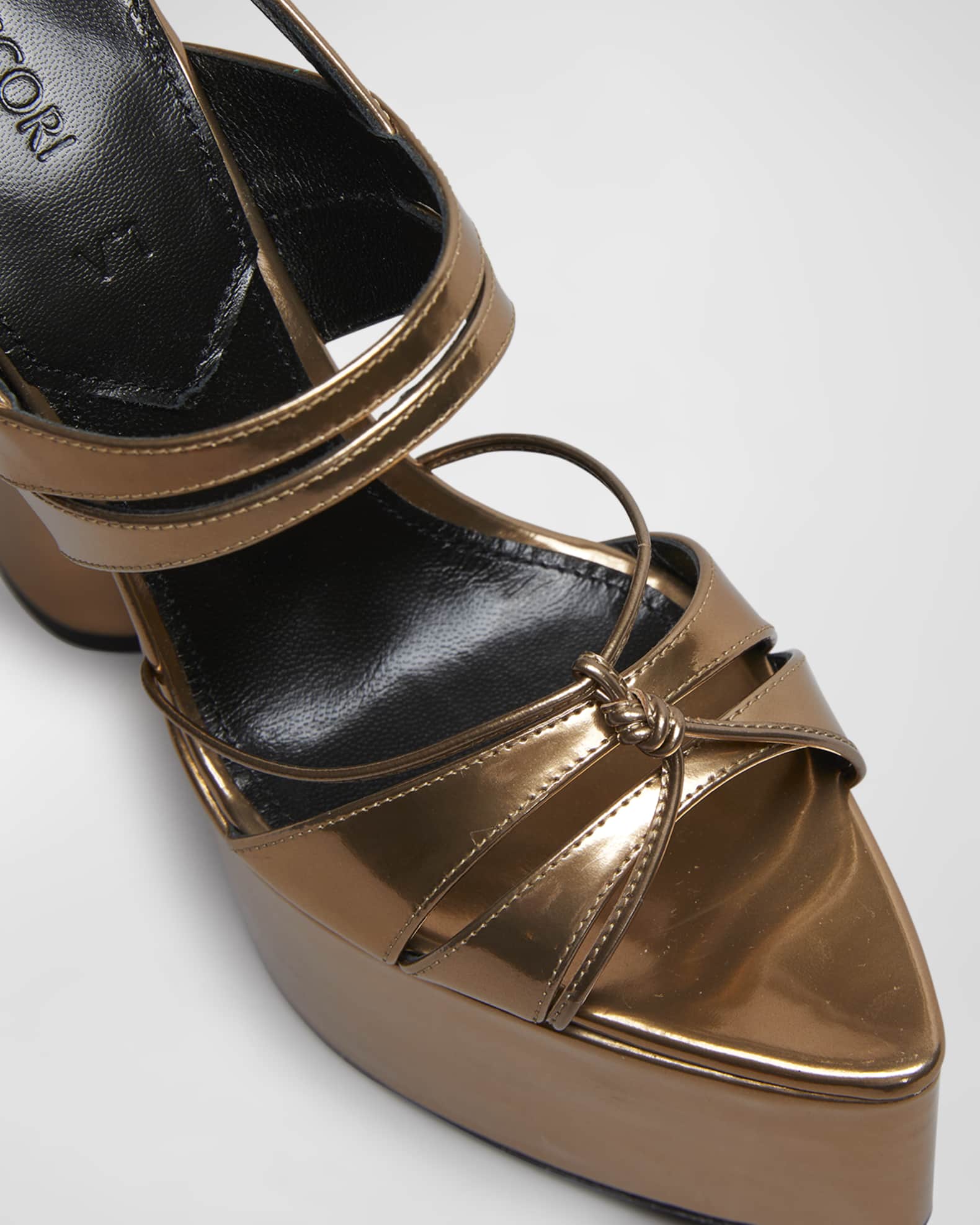 D'ACCORI Belle Calfskin Slingback Platform Sandals | Neiman Marcus