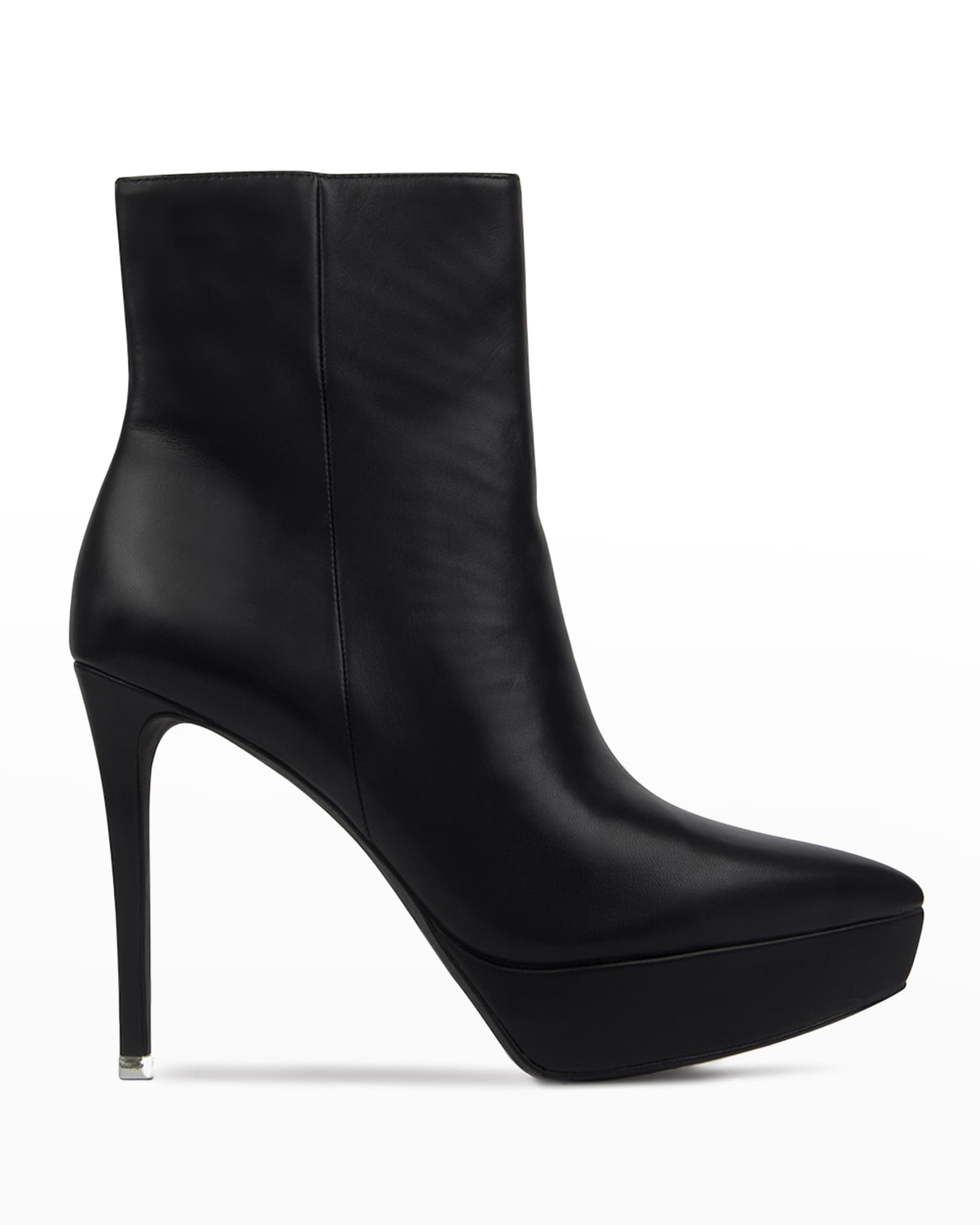 Black Suede Studio Winnie Napa Stiletto Platform Booties | Neiman Marcus