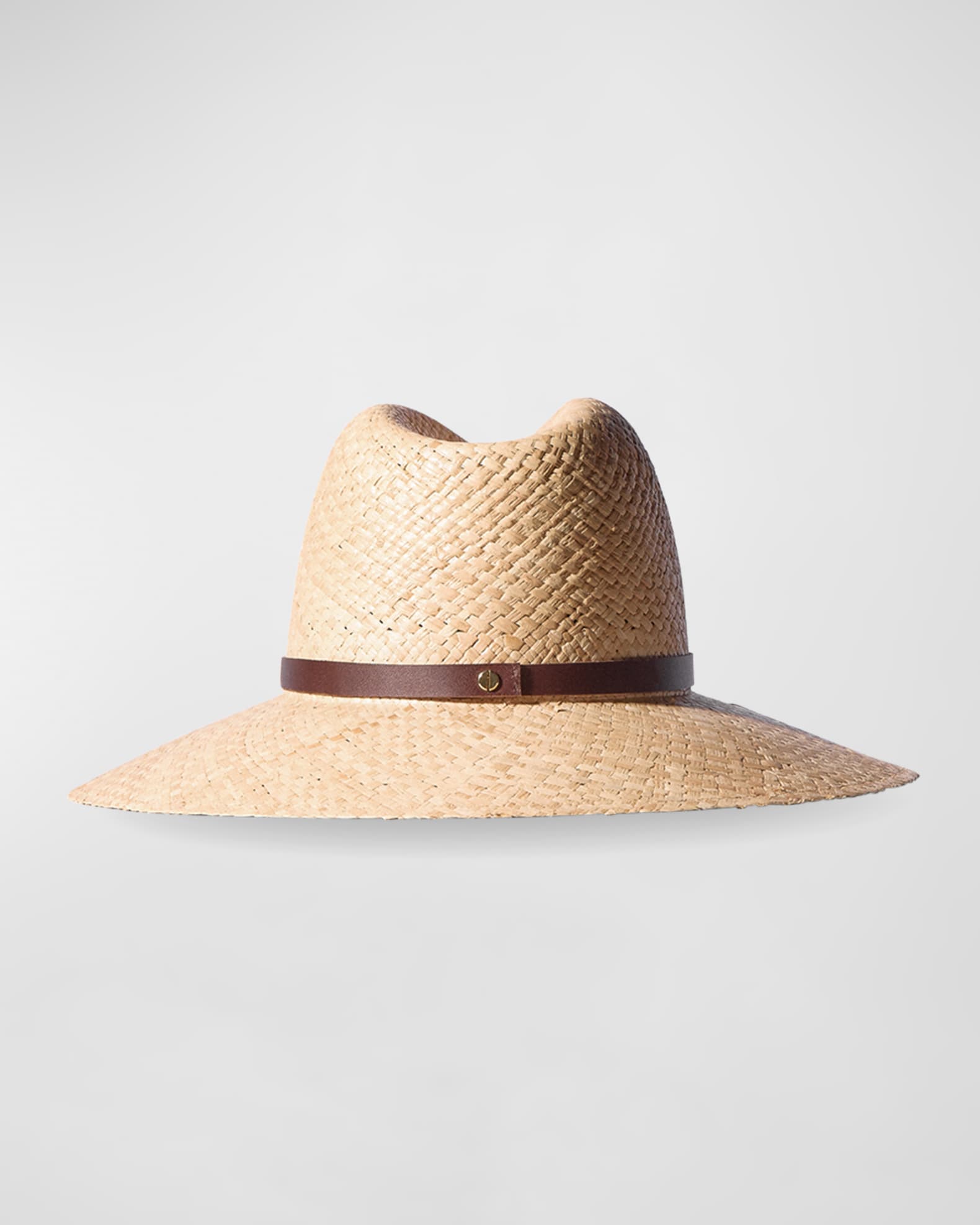 Janessa Leone Dora Large-Brim Raffia Fedora Hat | Neiman Marcus