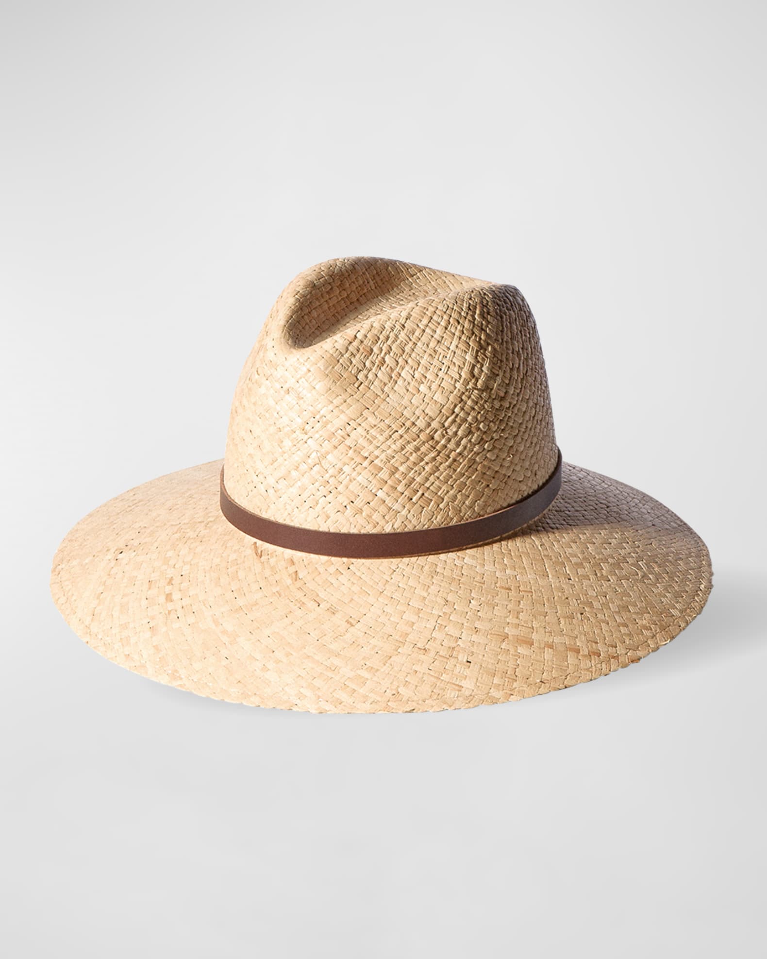 Janessa Leone Dora Large-Brim Raffia Fedora Hat | Neiman Marcus
