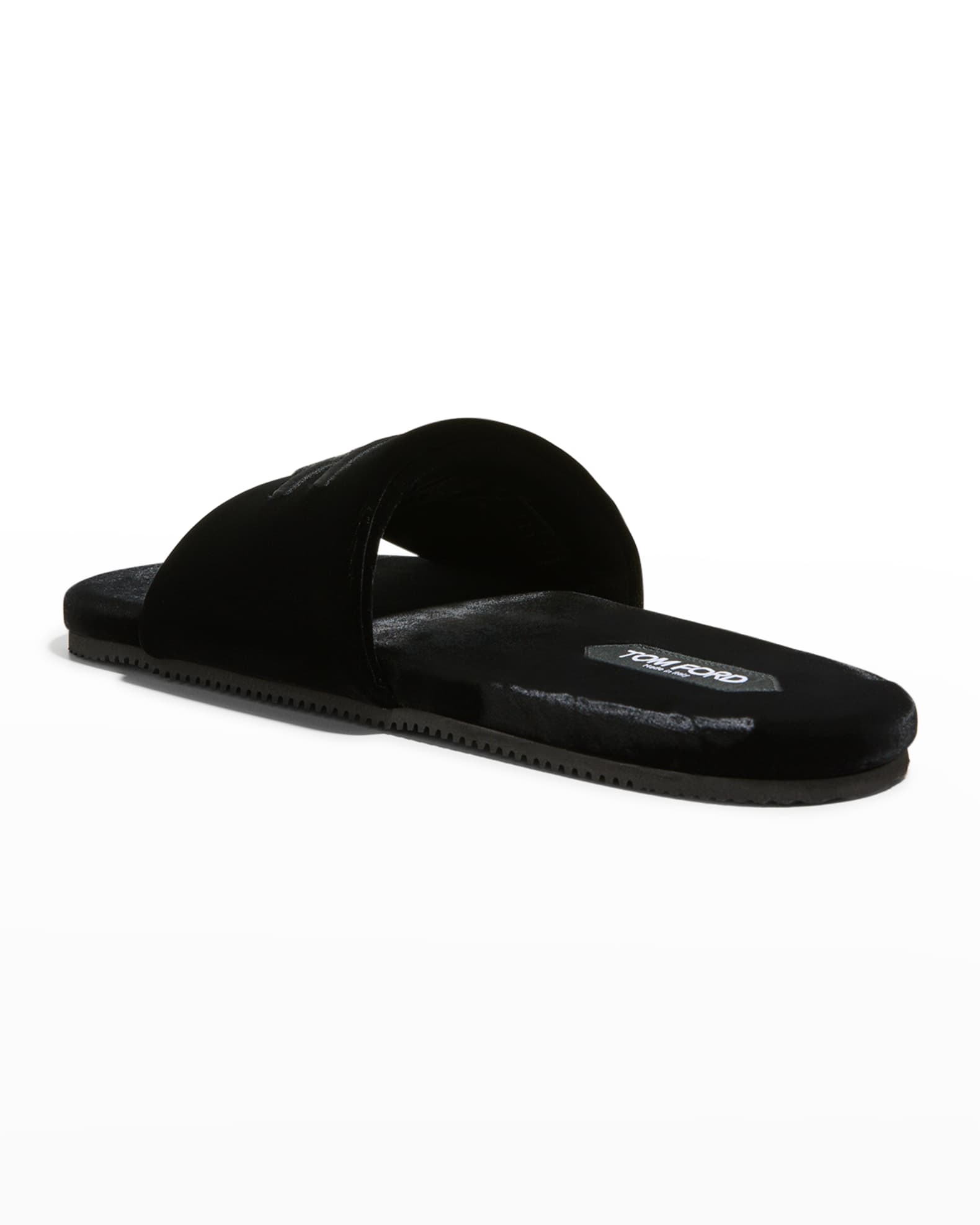 TOM FORD Men's Harrison TF-Logo Slippers | Neiman Marcus