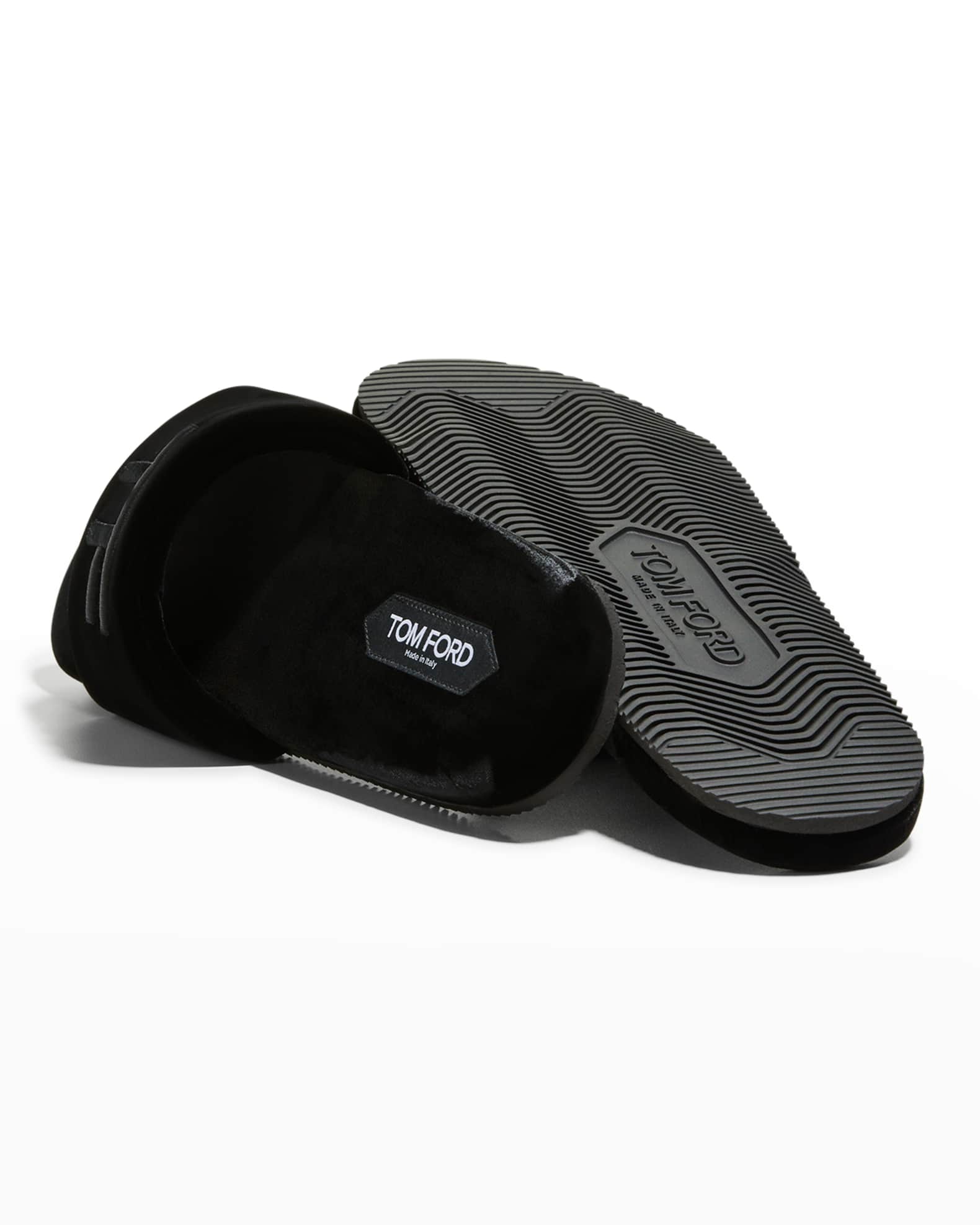 TOM FORD Men's Harrison TF-Logo Slippers | Neiman Marcus