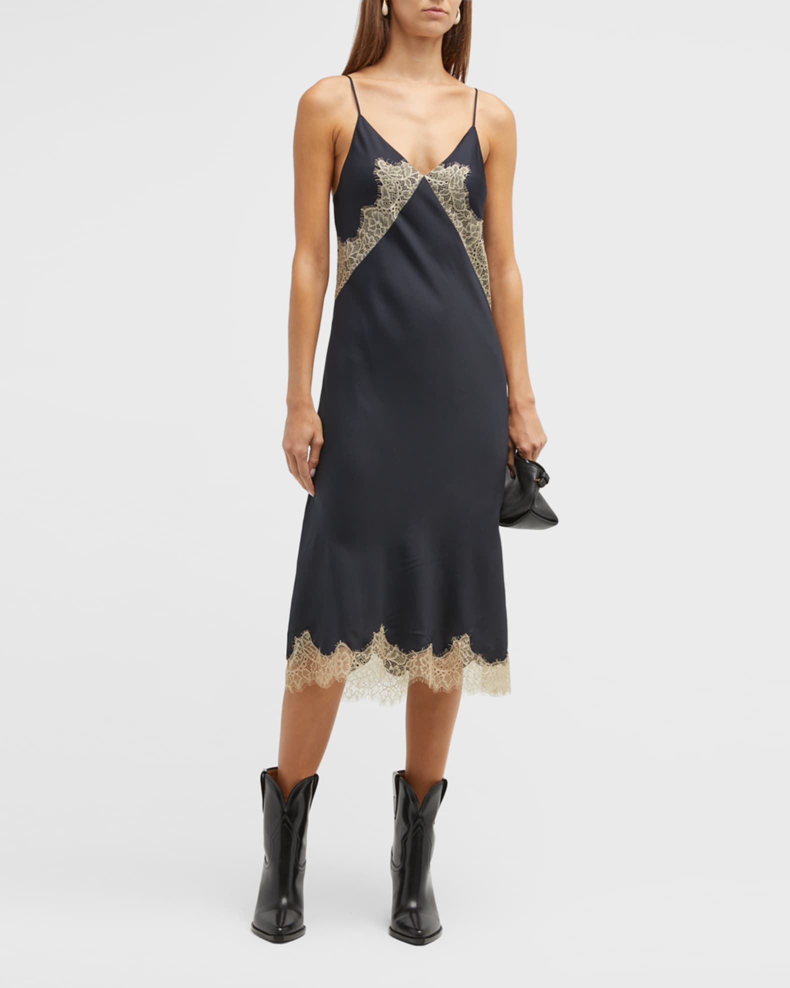 Rag & Bone Logan Lace Trim Slip Dress | Neiman Marcus