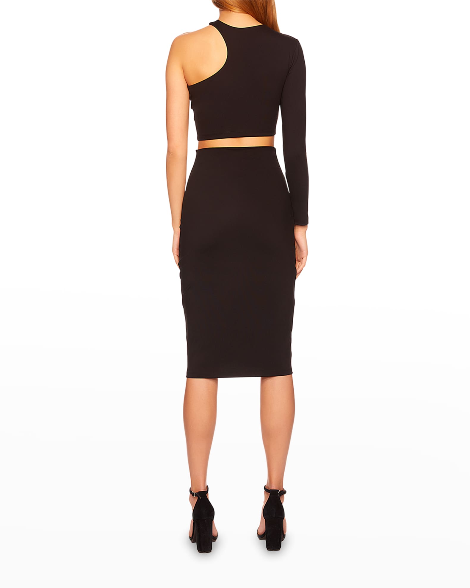 Susana Monaco One-Arm Cutout Crop Top | Neiman Marcus