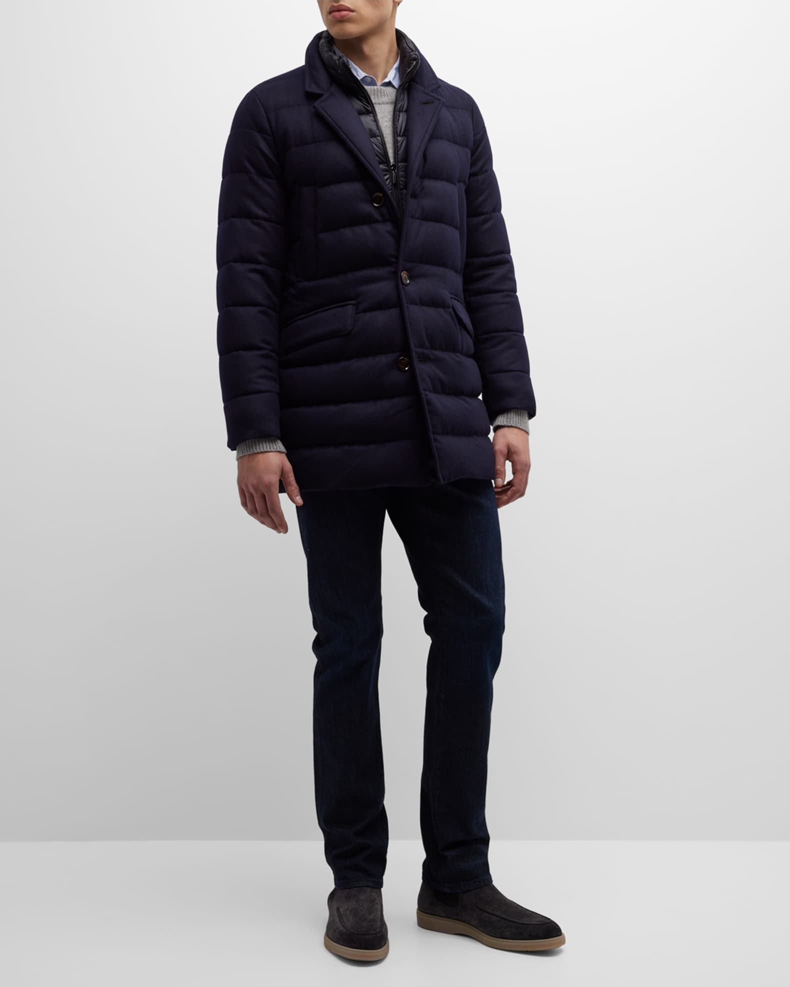 MooRER Men's Quilted Puffer Button-Front Jacket | Neiman Marcus