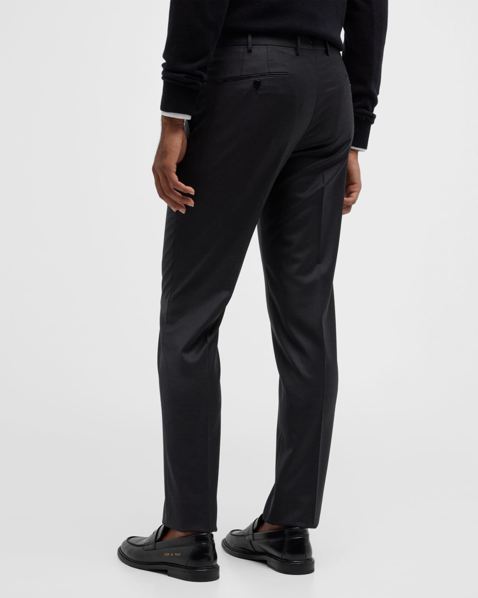 Zanella Men's Micro-Check Stretch Wool Dress Pants | Neiman Marcus