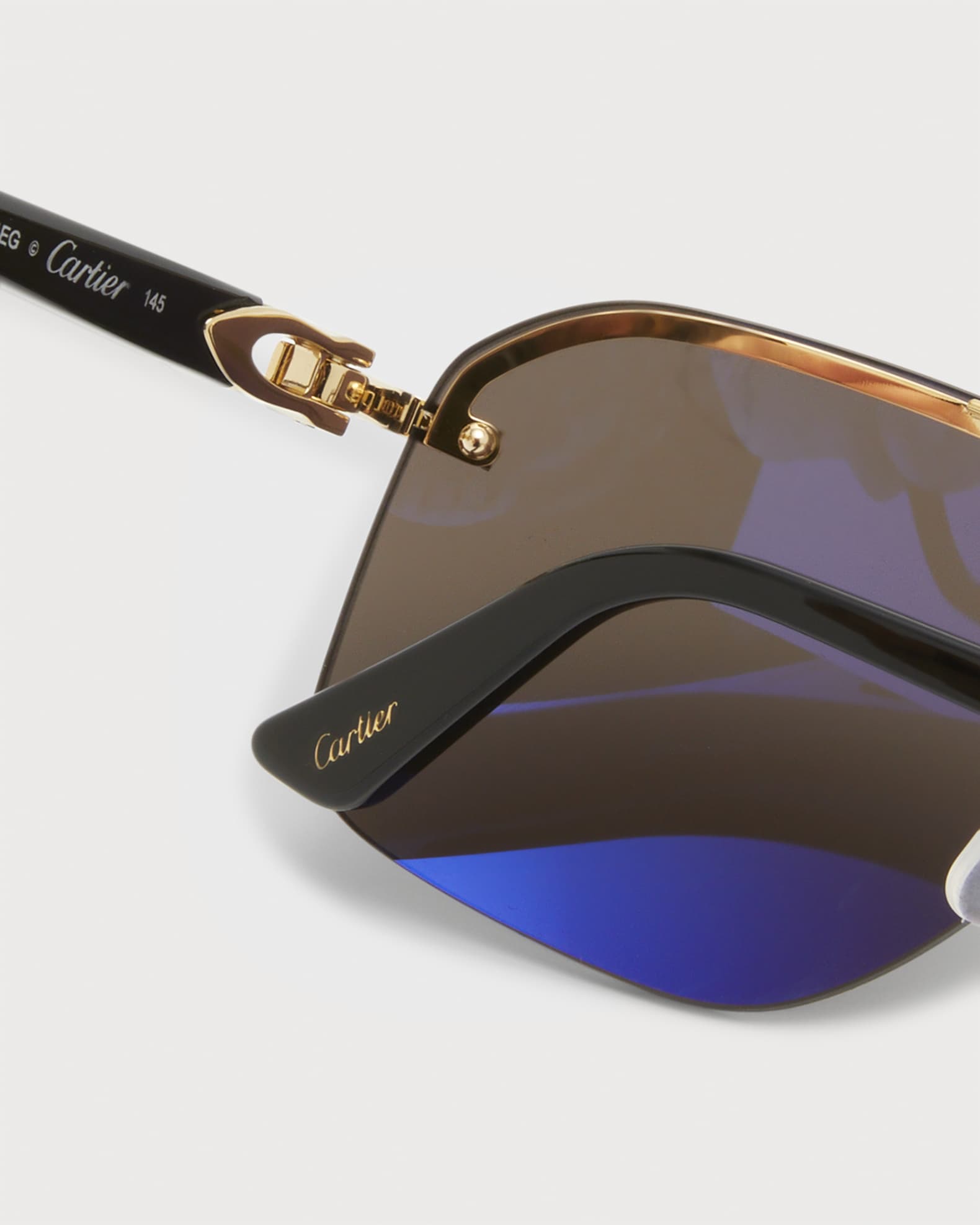 Cartier Men's Rimless Double-Bridge Aviator Sunglasses | Neiman Marcus