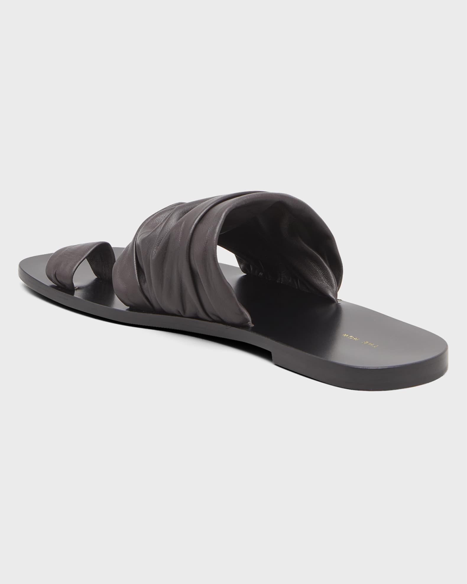 THE ROW Drape Leather Toe-Loop Flat Sandals | Neiman Marcus