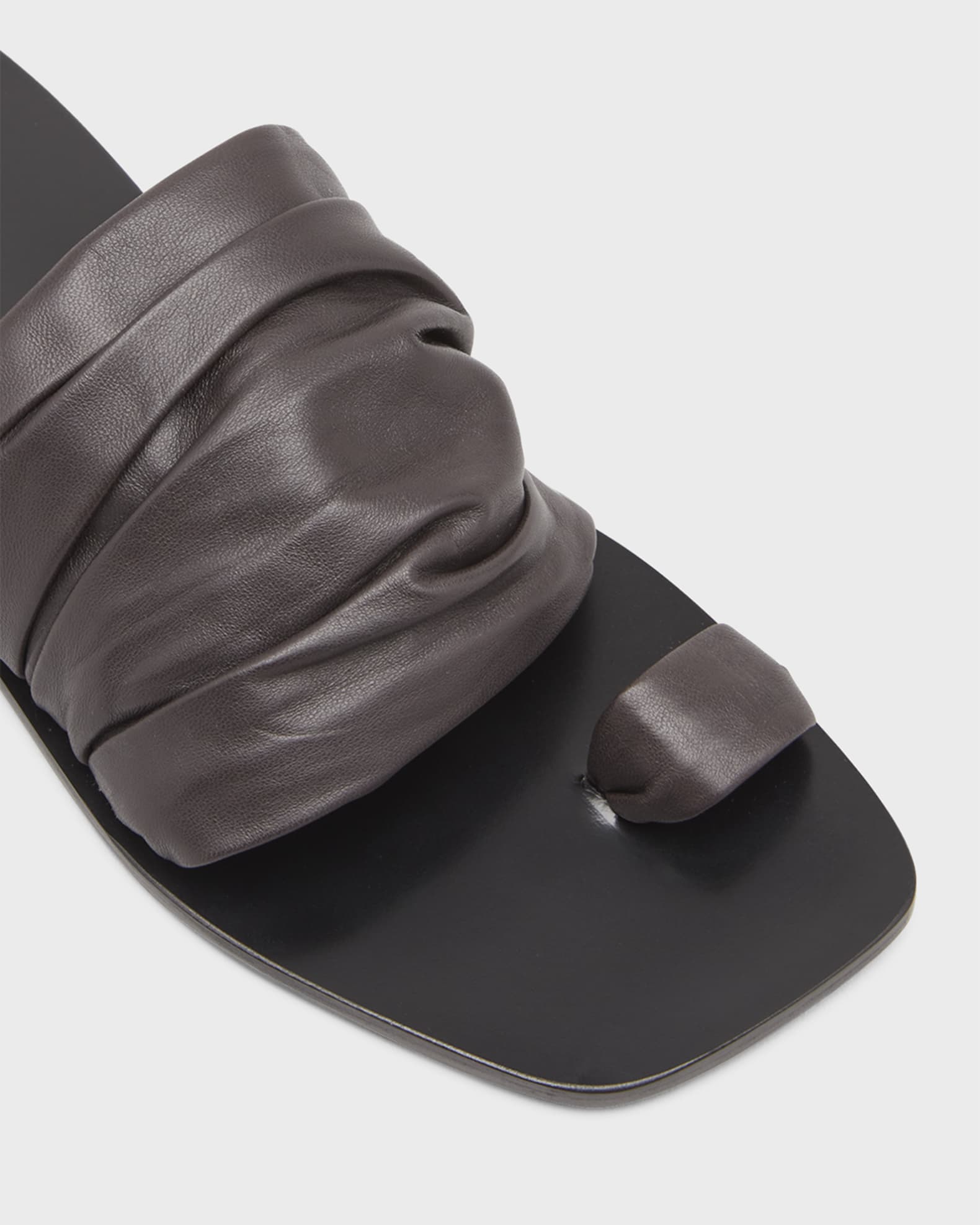 THE ROW Drape Leather Toe-Loop Flat Sandals | Neiman Marcus
