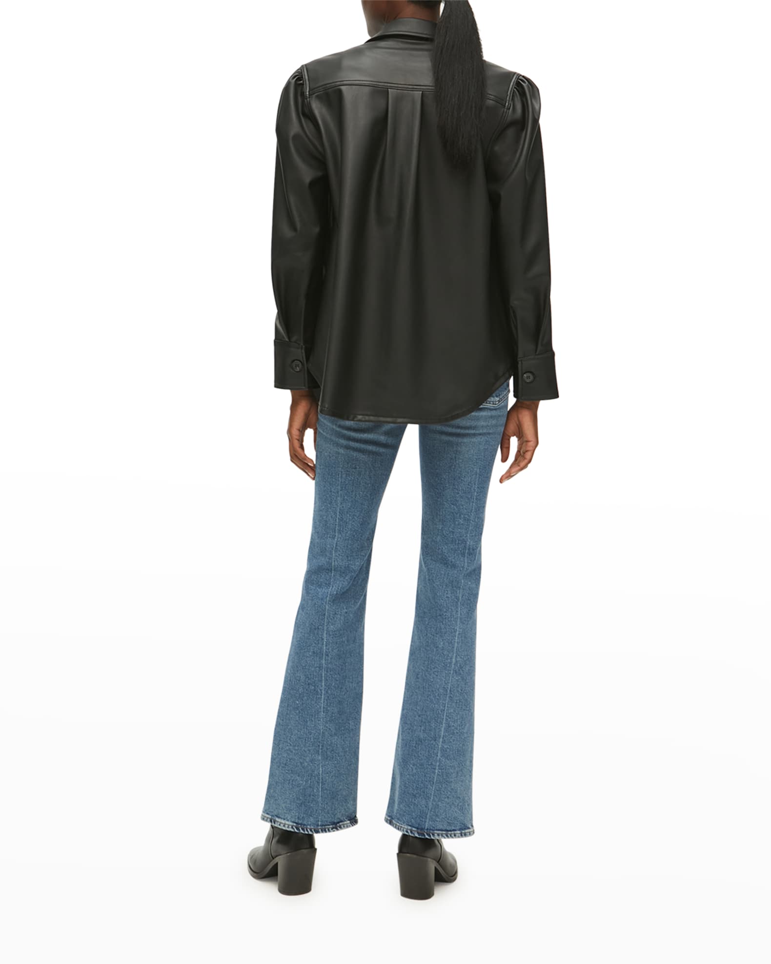 Michael Stars Babe Faux Leather Shacket | Neiman Marcus