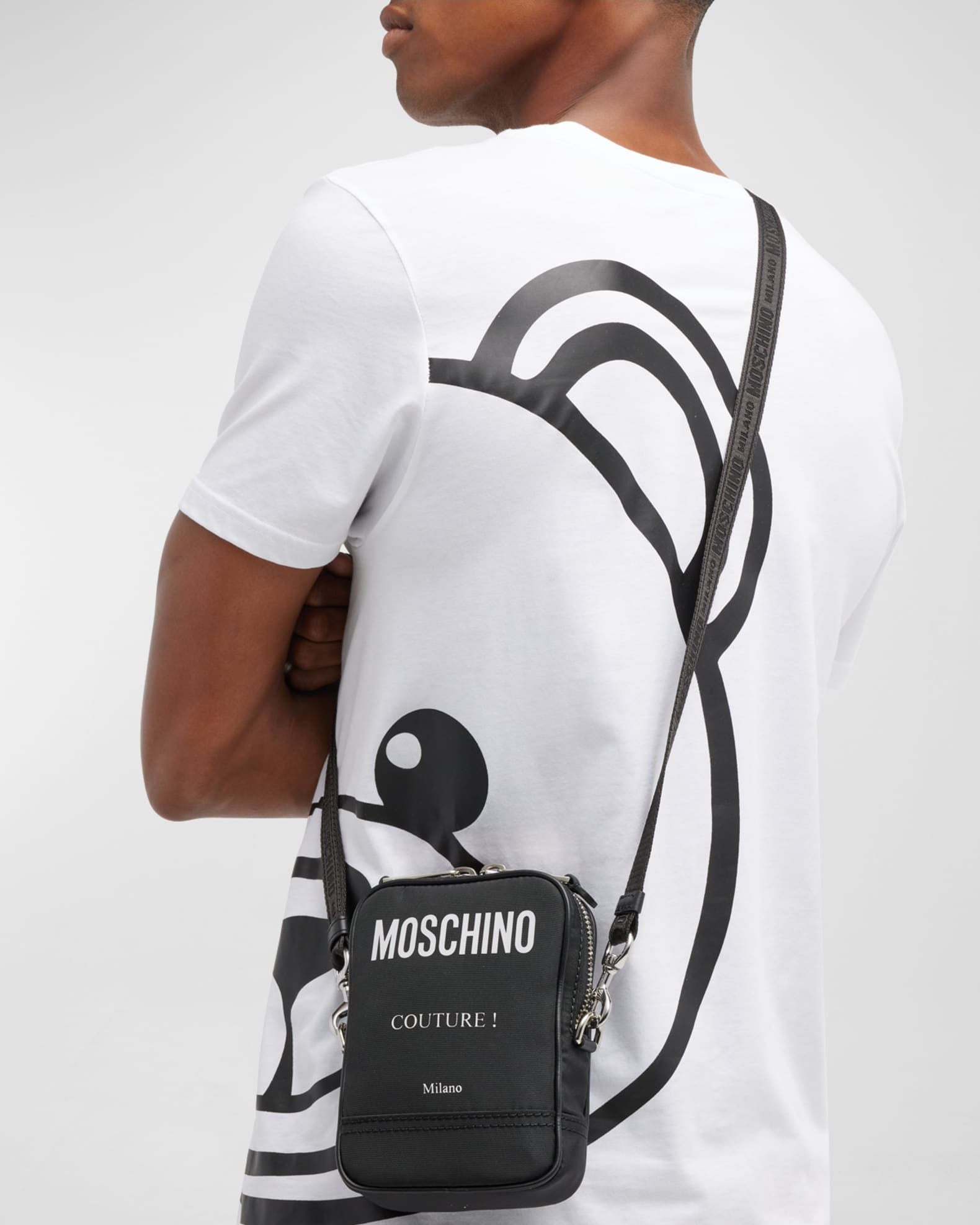 Moschino Men's Logo Crossbody Bag | Neiman Marcus