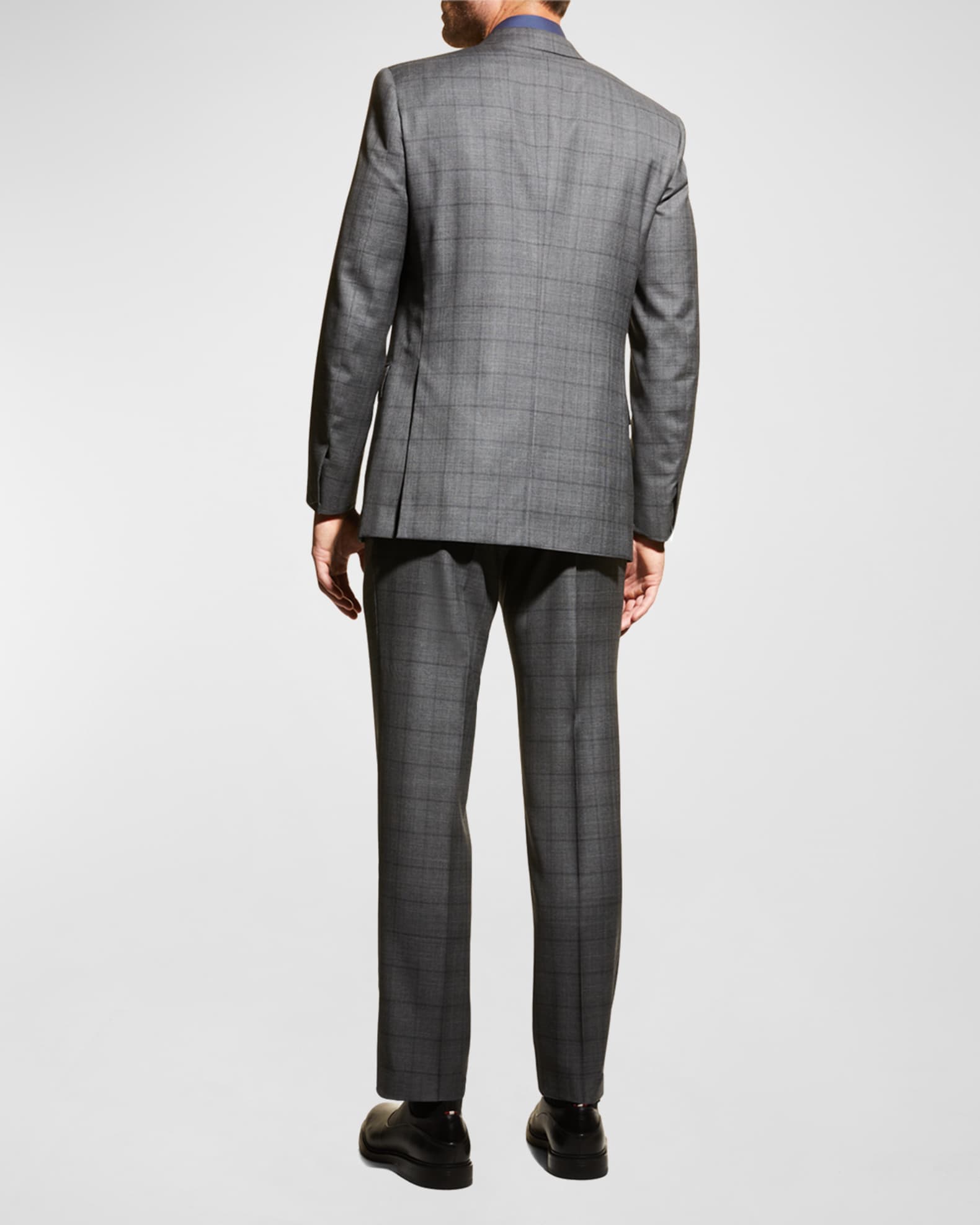 Brioni Men's Windowpane Wool Suit | Neiman Marcus