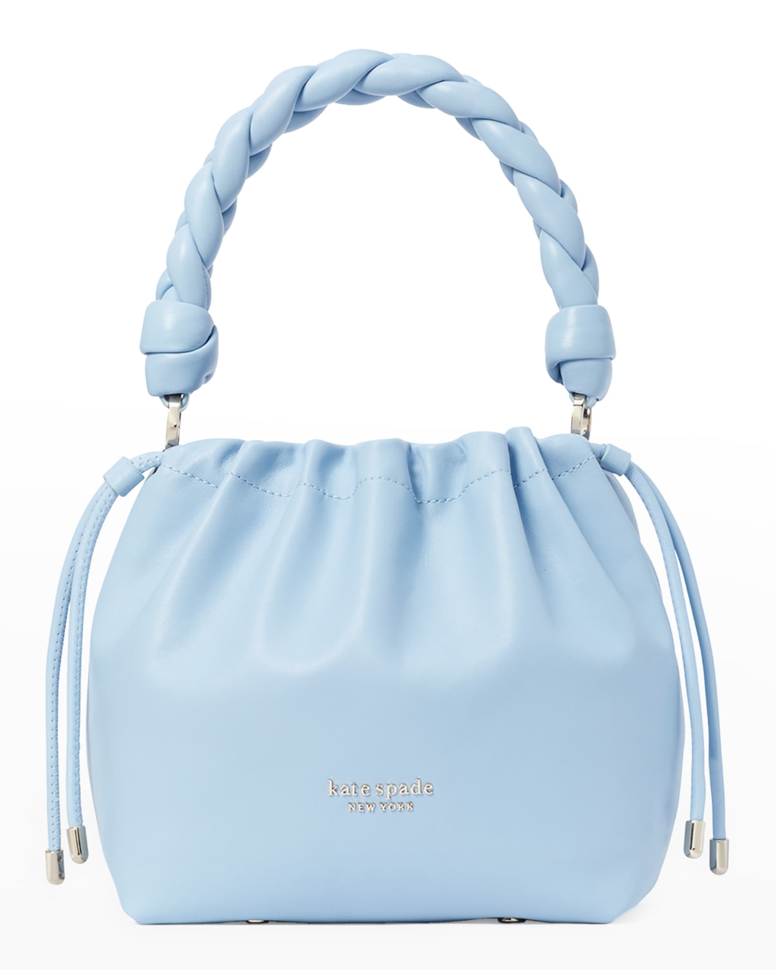 kate spade new york braided drawstring leather bucket bag | Neiman Marcus