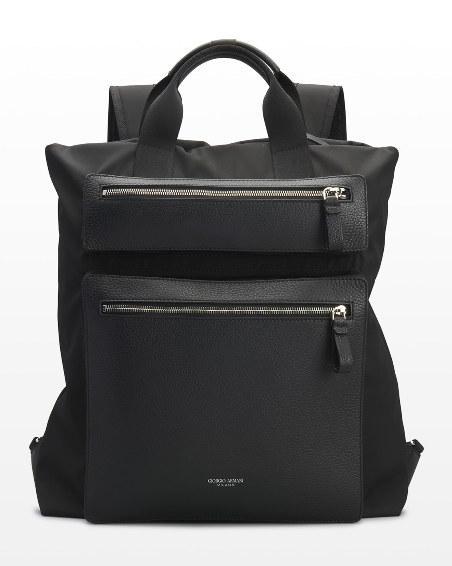 Giorgio Armani Men's Soft Nylon & Leather Backpack | Neiman Marcus