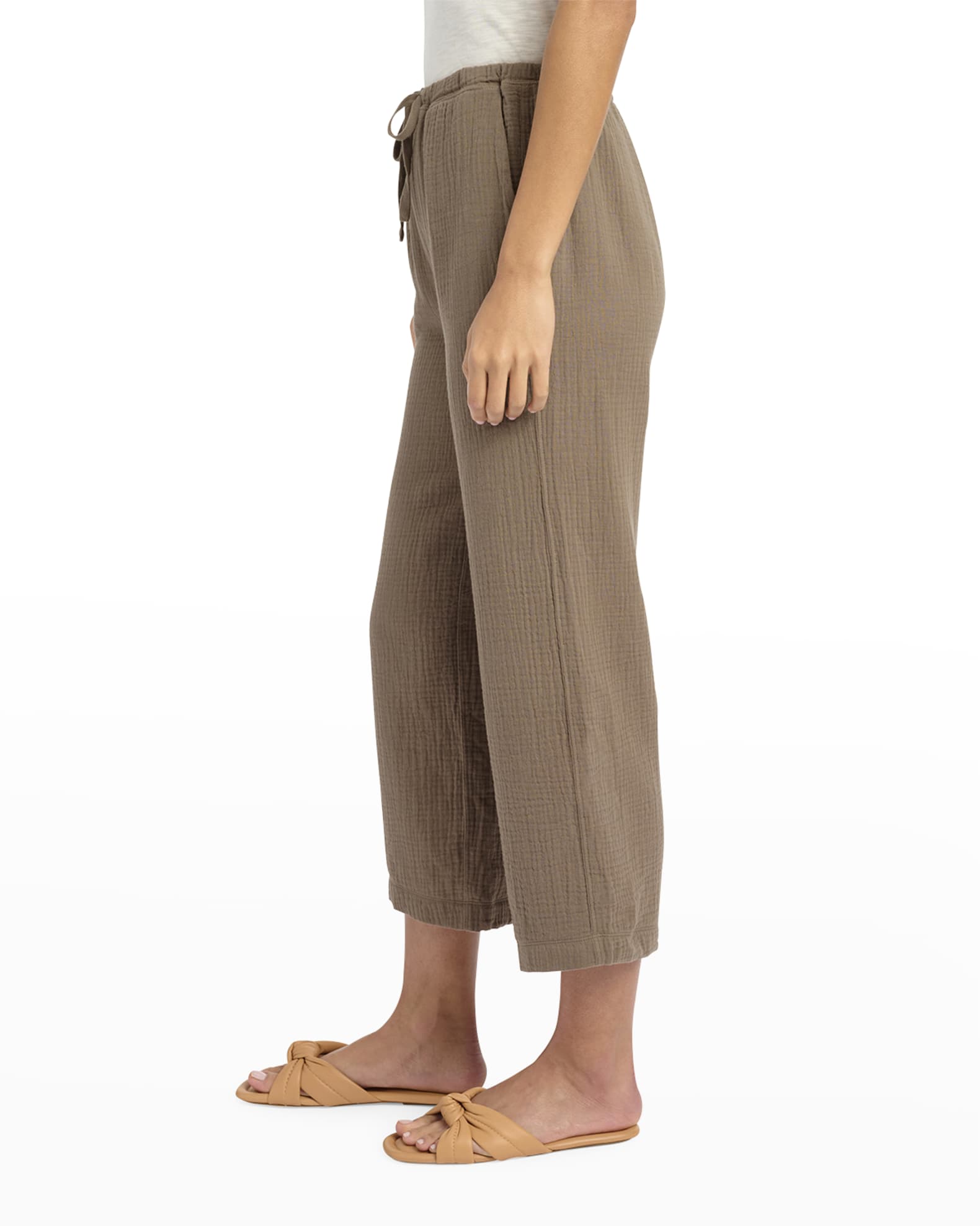 Splendid Addie Cropped Wide-Leg Cotton Pants | Neiman Marcus