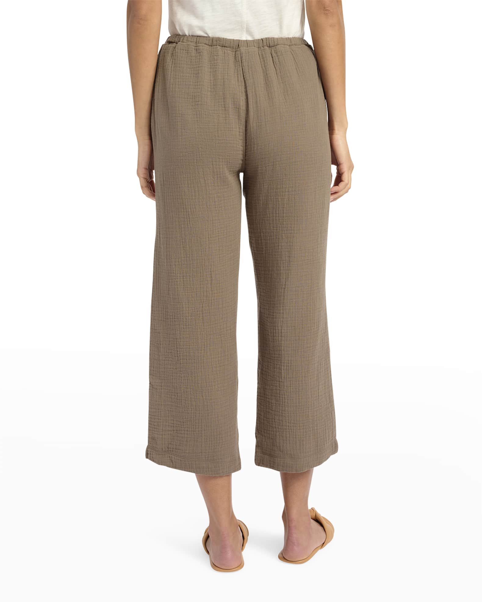 Splendid Addie Cropped Wide-Leg Cotton Pants | Neiman Marcus