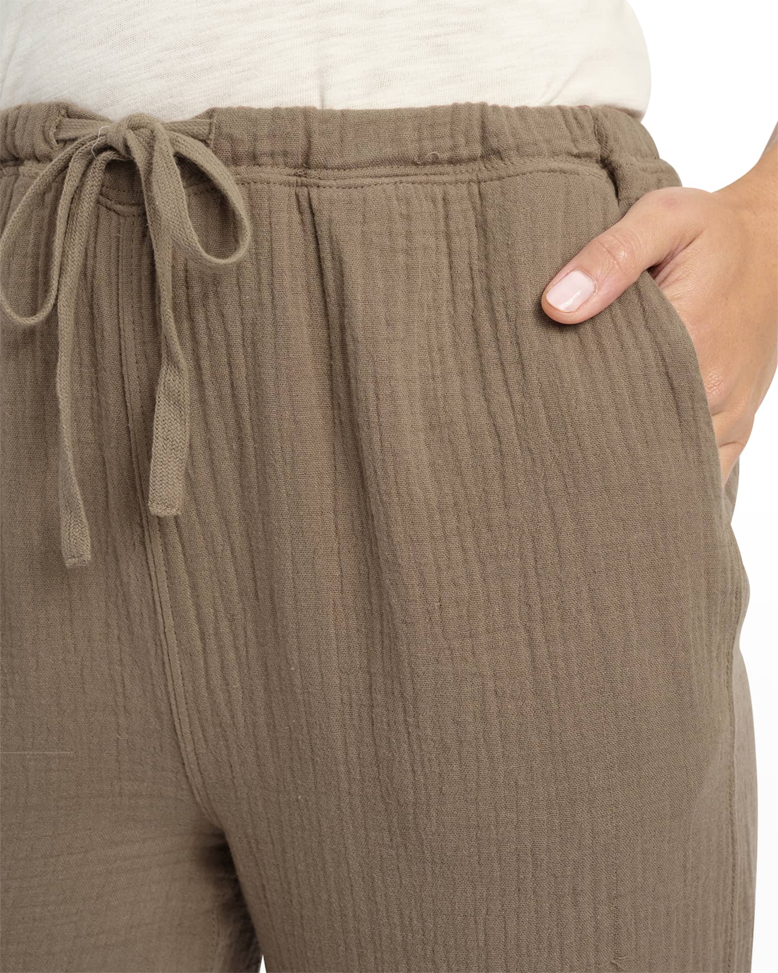 Splendid Addie Cropped Wide-Leg Cotton Pants | Neiman Marcus