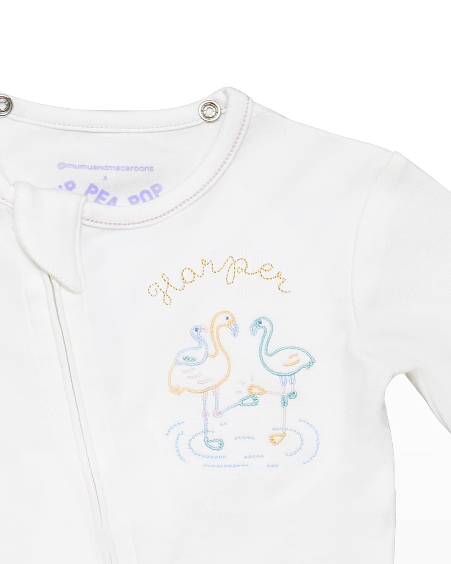 PiP PEA POP Baby's Personalized Footed Bodysuit w/ Attachable Bib, Size ...