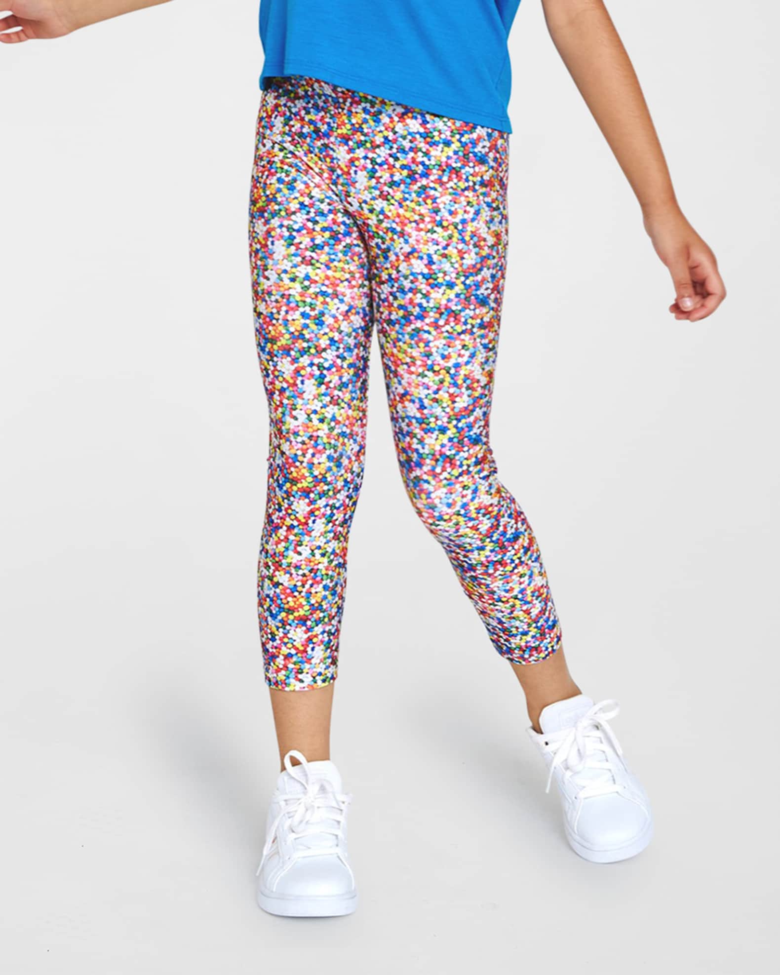 Girl's Rainbow Sprinkles-Print Leggings | Neiman Marcus