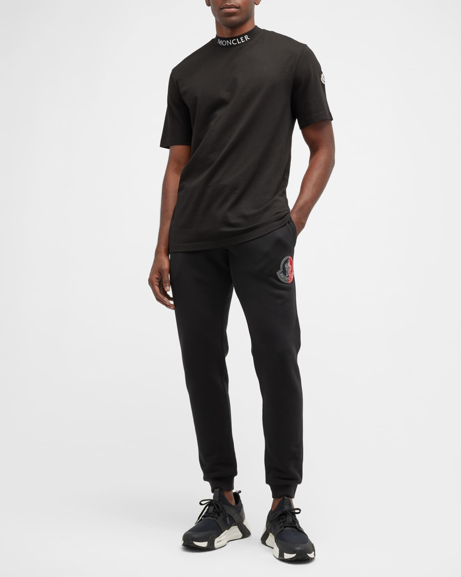 Moncler Men's Logo-Neck T-Shirt | Neiman Marcus