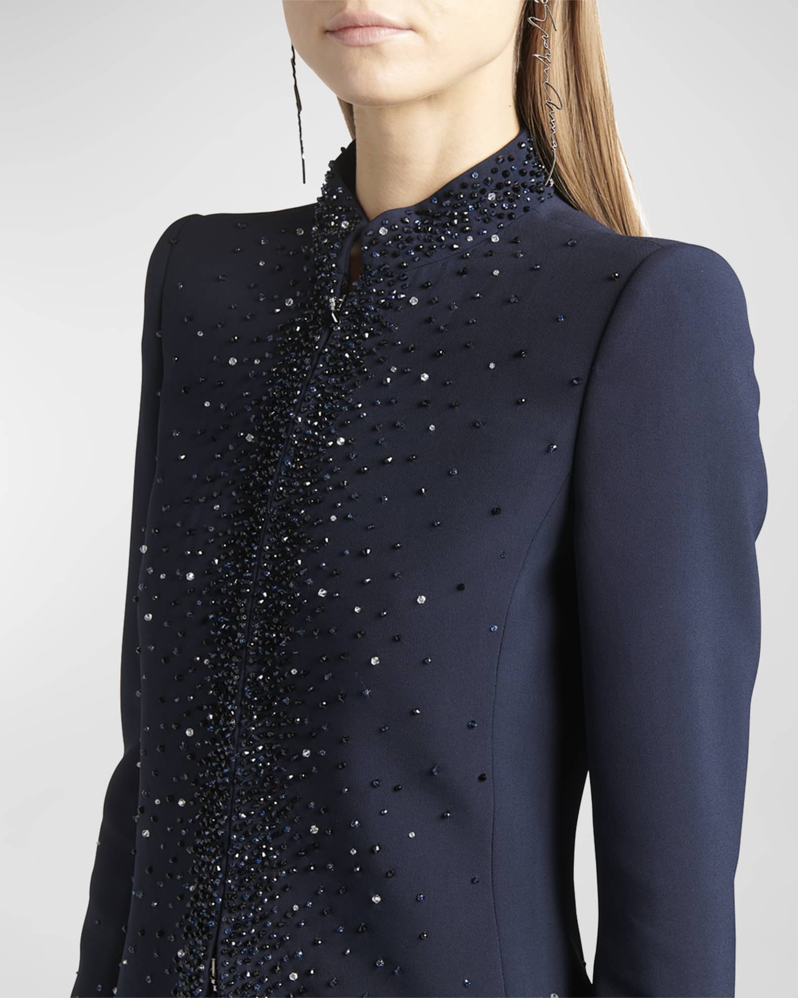 Giorgio Armani Crystal Strass Zip Jacket | Neiman Marcus