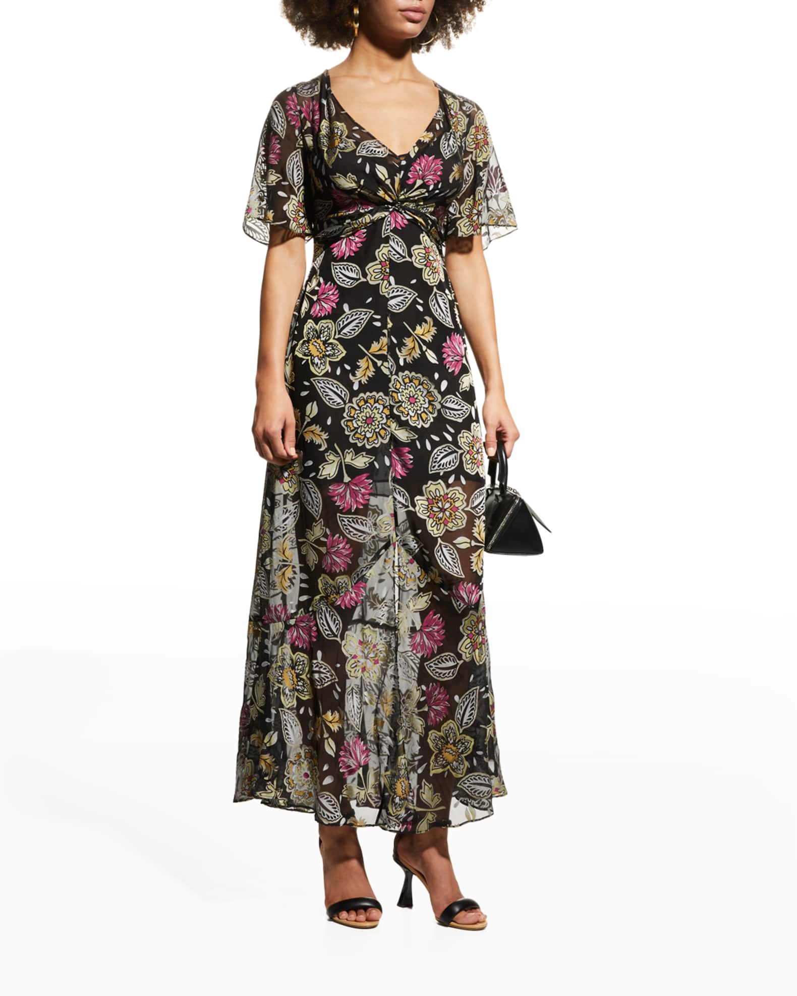 Rag & Bone Tamar Floral Front-Twist Maxi Dress | Neiman Marcus