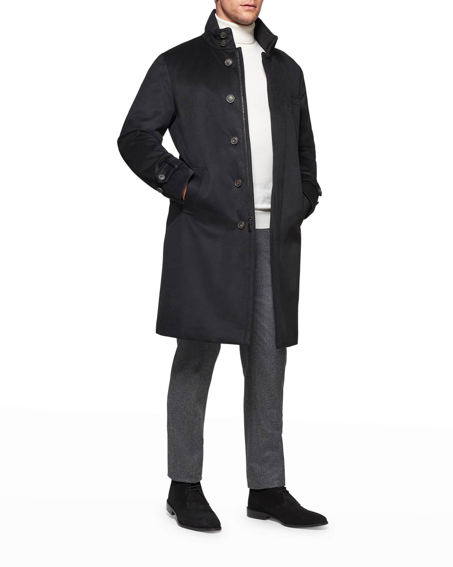 Norwegian Wool Men's Cashmere Down Topcoat | Neiman Marcus