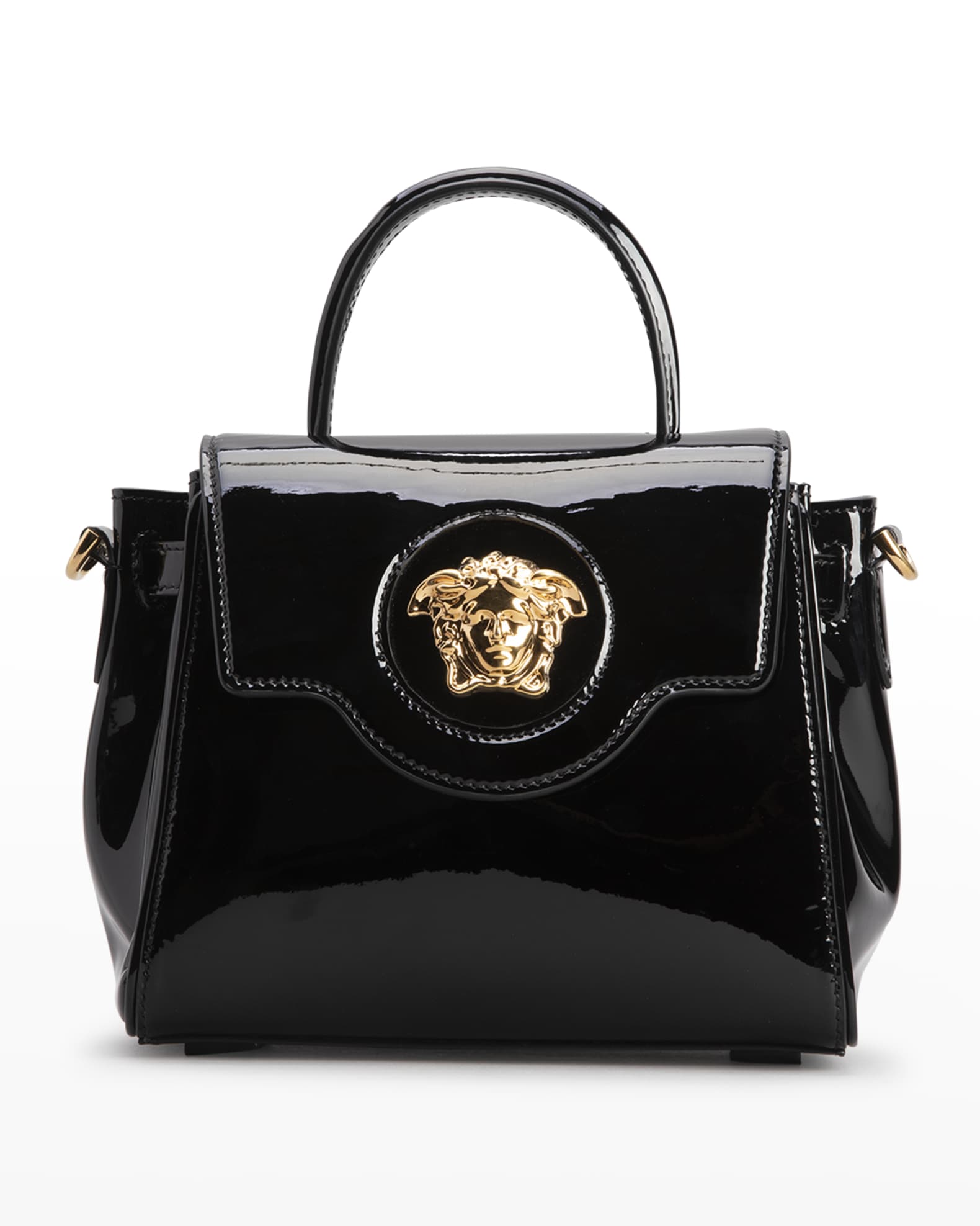 Versace La Medusa Patent Leather Top-Handle Bag | Neiman Marcus