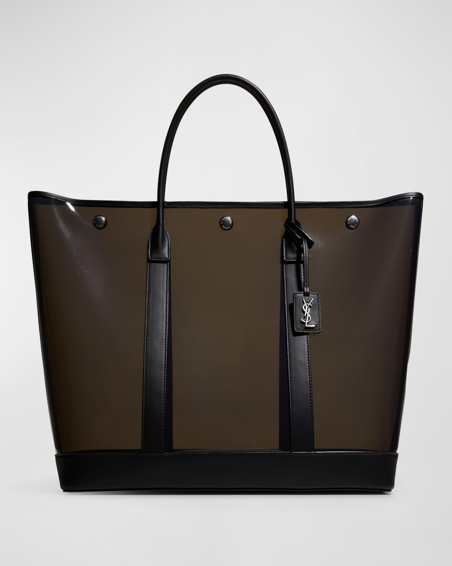 Saint Laurent Cabas YSL Vinyl Tote Bag | Neiman Marcus