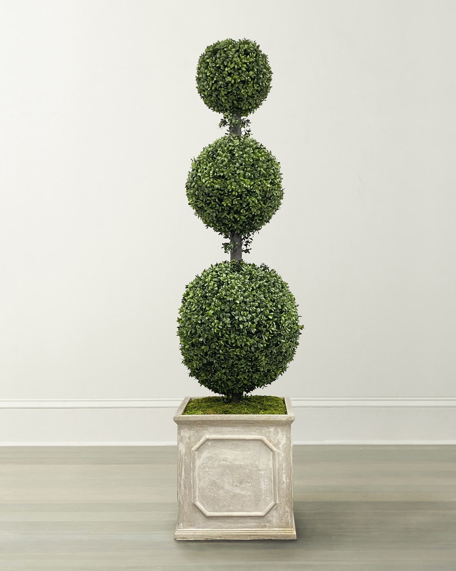 Winward Home Tall Boxwood Topiary in Square Planter | Neiman Marcus