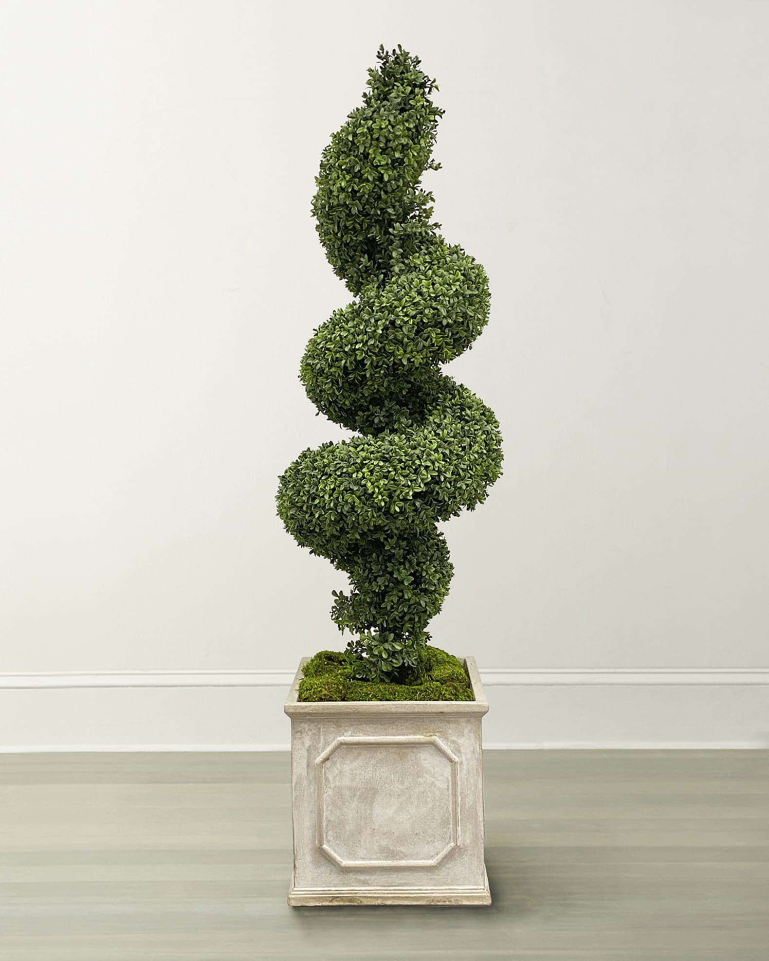 Winward Home Faux Boxwood Spiral Topiary Plant in Planter, 78"T ...