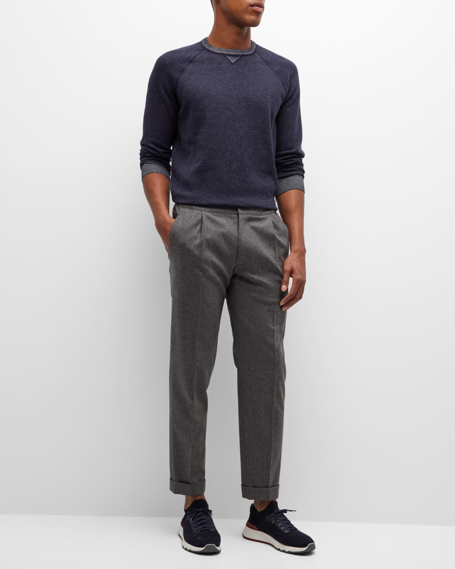 KNT Men's Wool Stretch Pleated Pants | Neiman Marcus