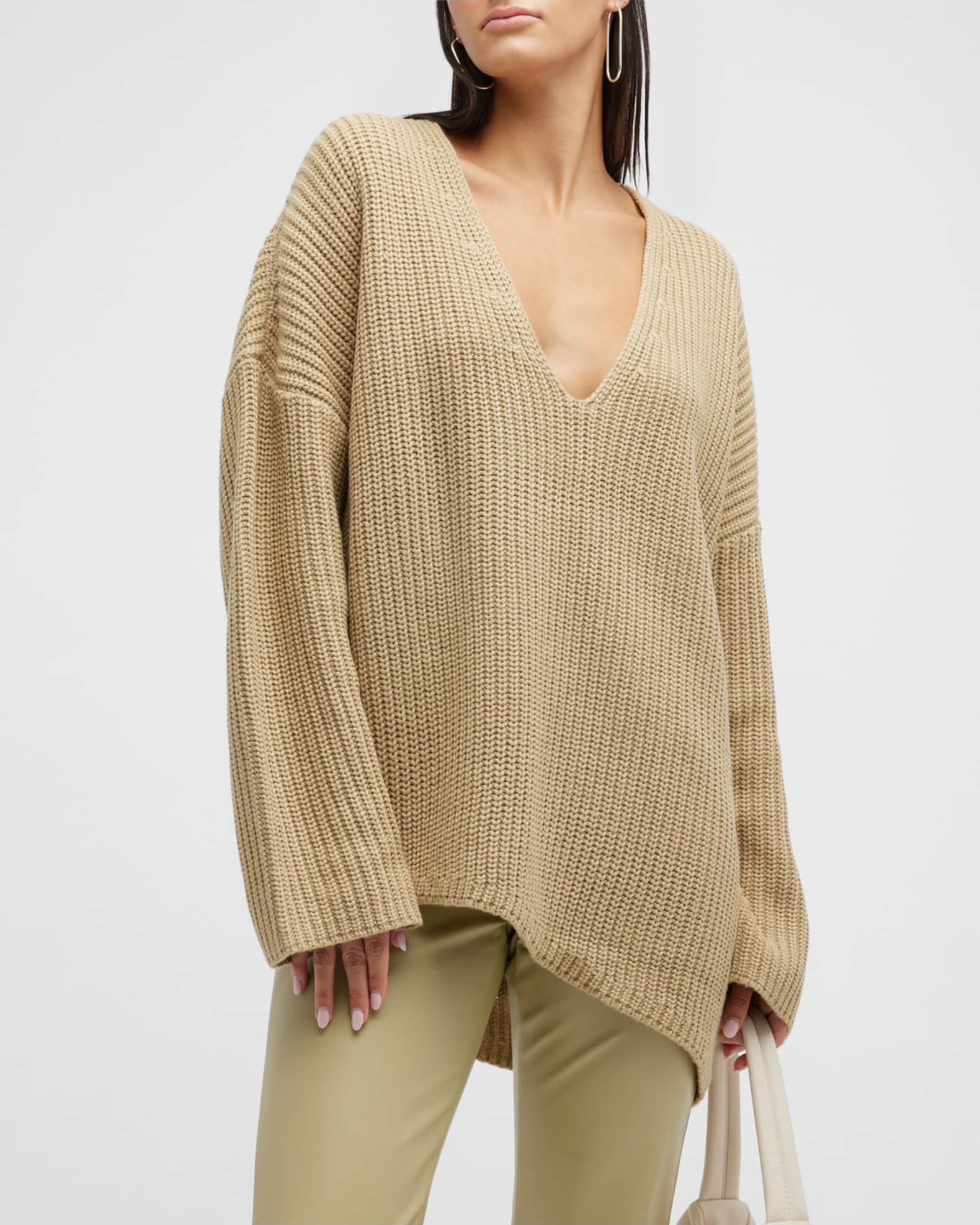 We Wore What Oversized V-Neck Sweater | Neiman Marcus