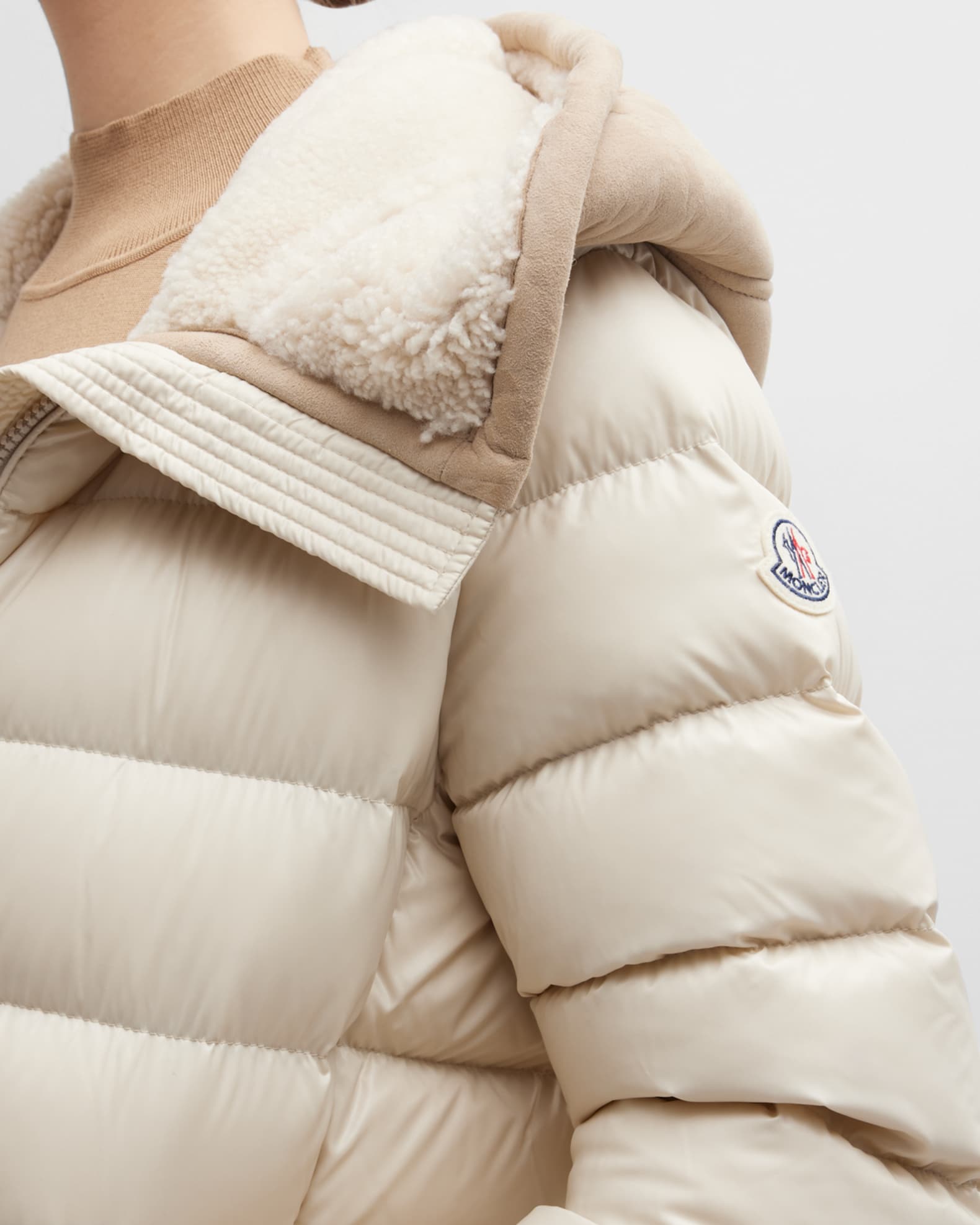 Moncler Guichard Shearling-Lined Puffer Jacket | Neiman Marcus