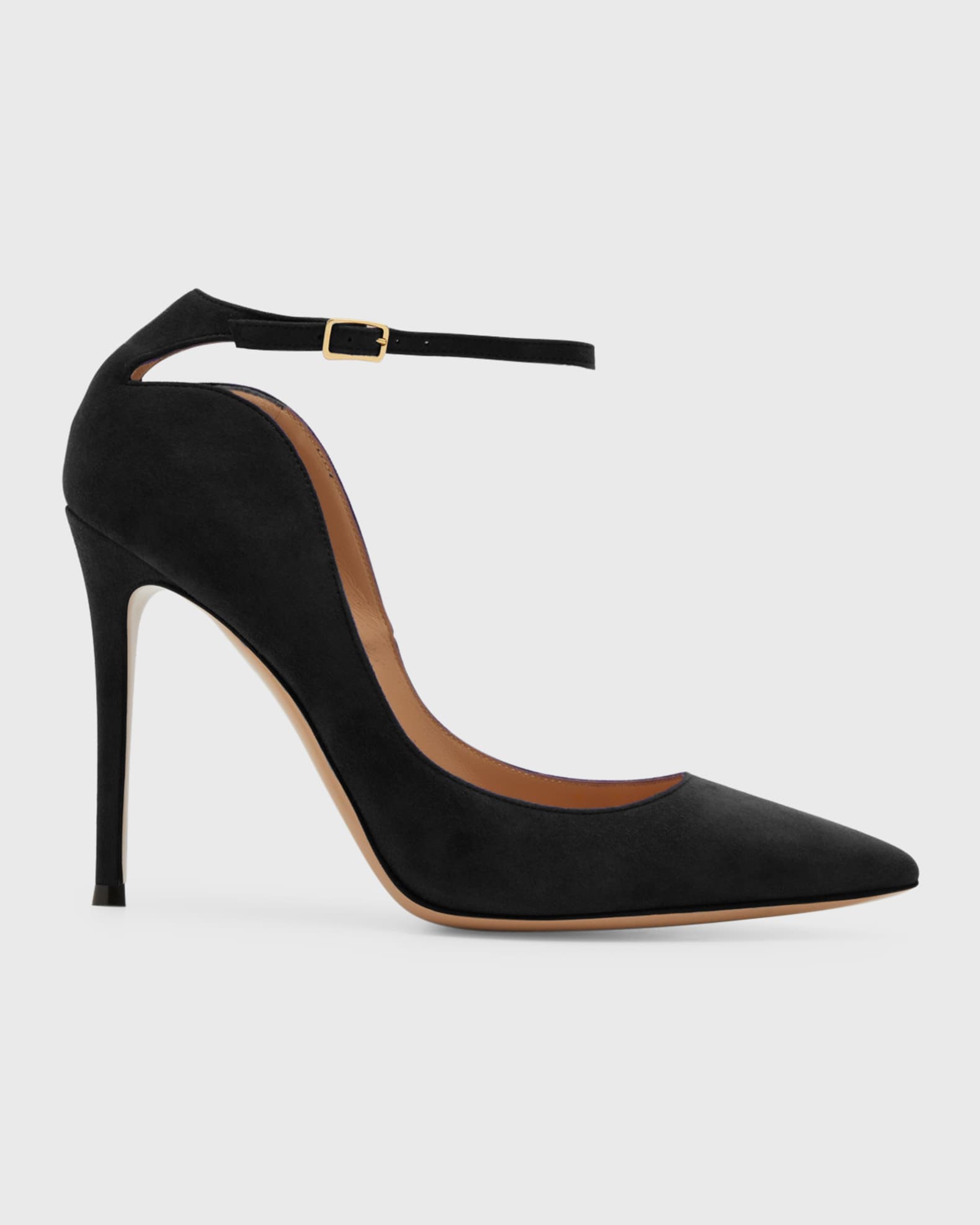 Gianvito Rossi Camoscio Ankle-Strap Pumps | Neiman Marcus