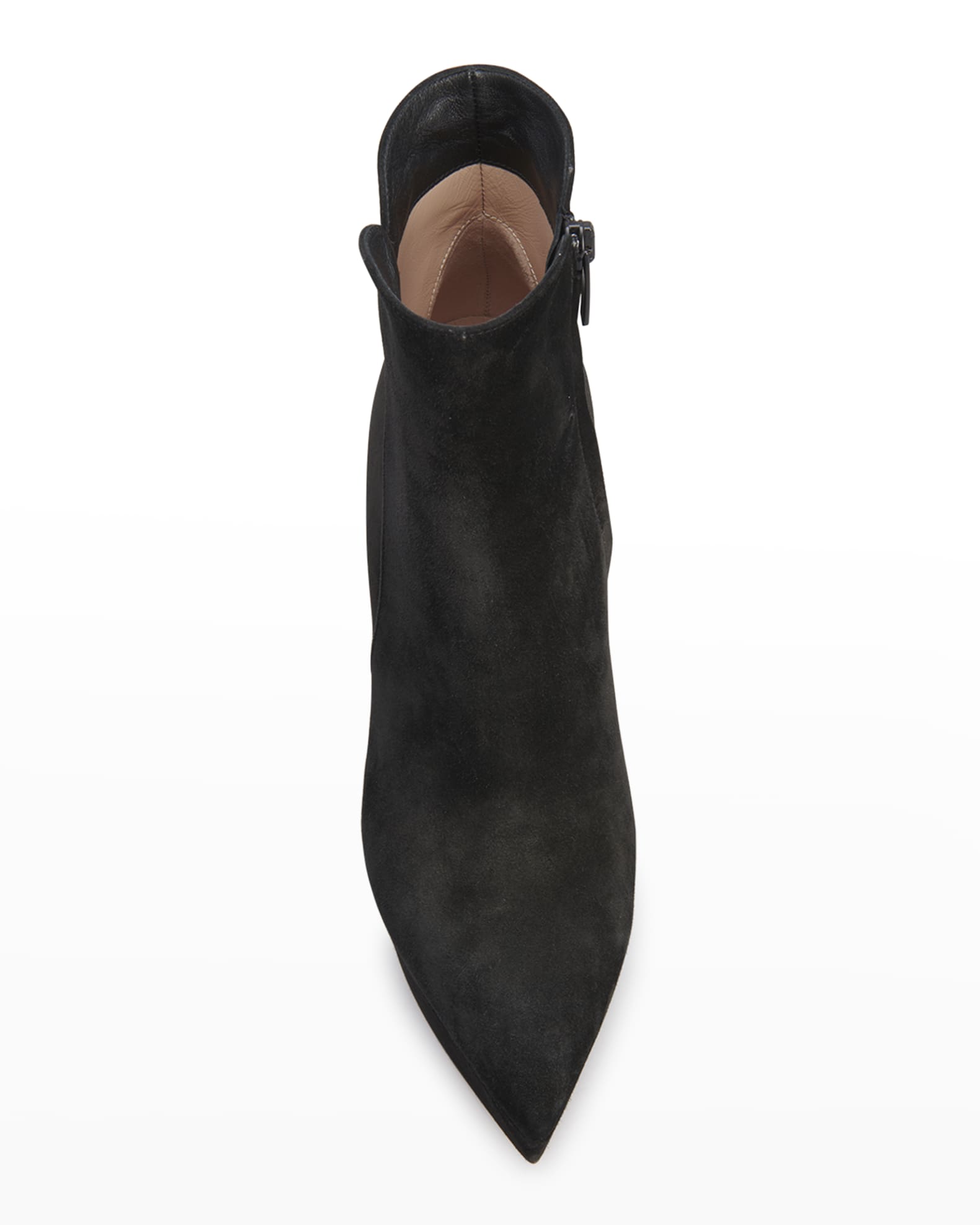 Gianvito Rossi Vertigo Zip Suede Stiletto Booties | Neiman Marcus