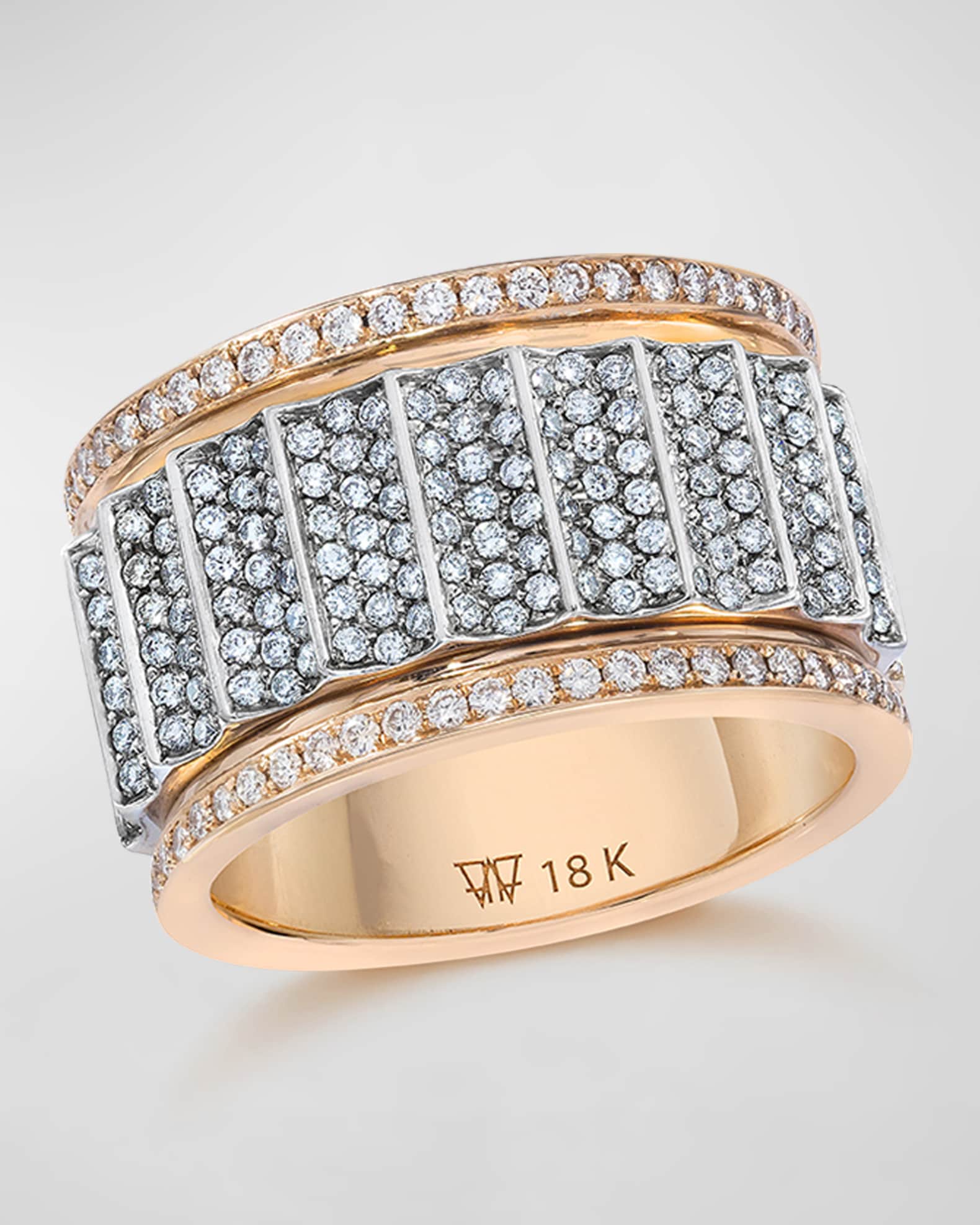 Walters Faith Clive Two-Tone Diamond Wide Fluted Ring, Size 6.5 ...