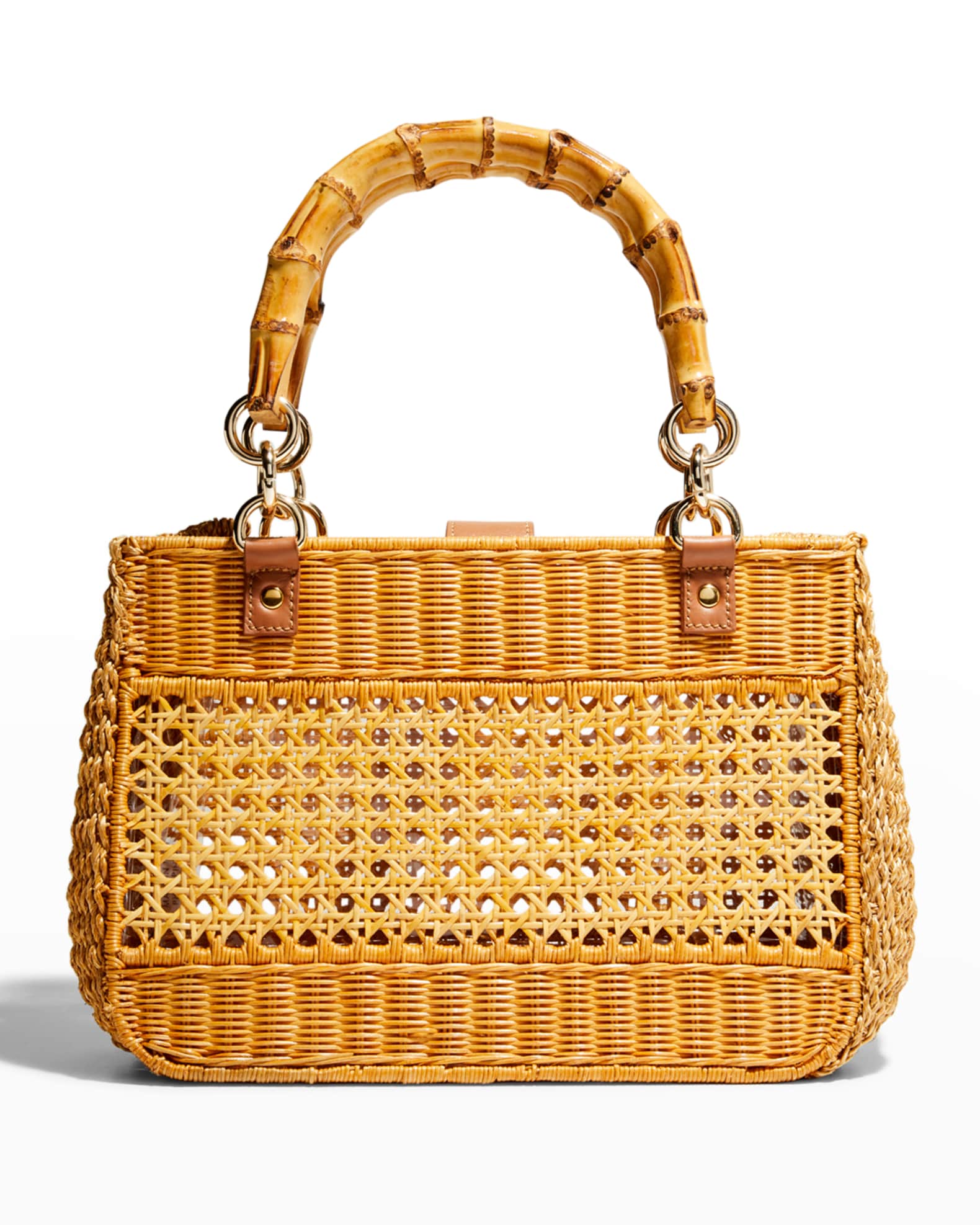 Serpui Amanda Wicker Top-Handle Bag | Neiman Marcus