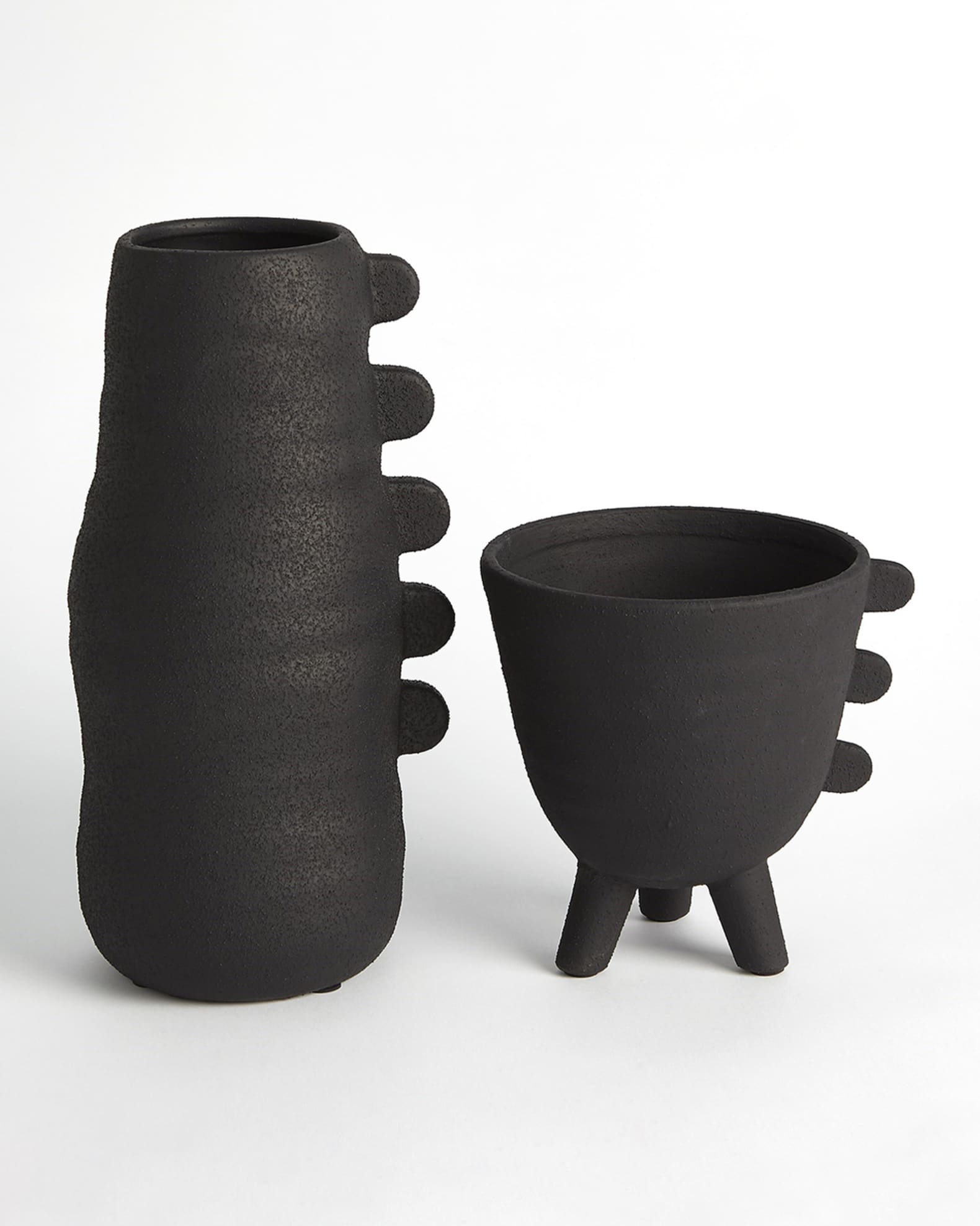 William D Scott Primitive Porcelain Three-Leg Cache Pot | Neiman Marcus