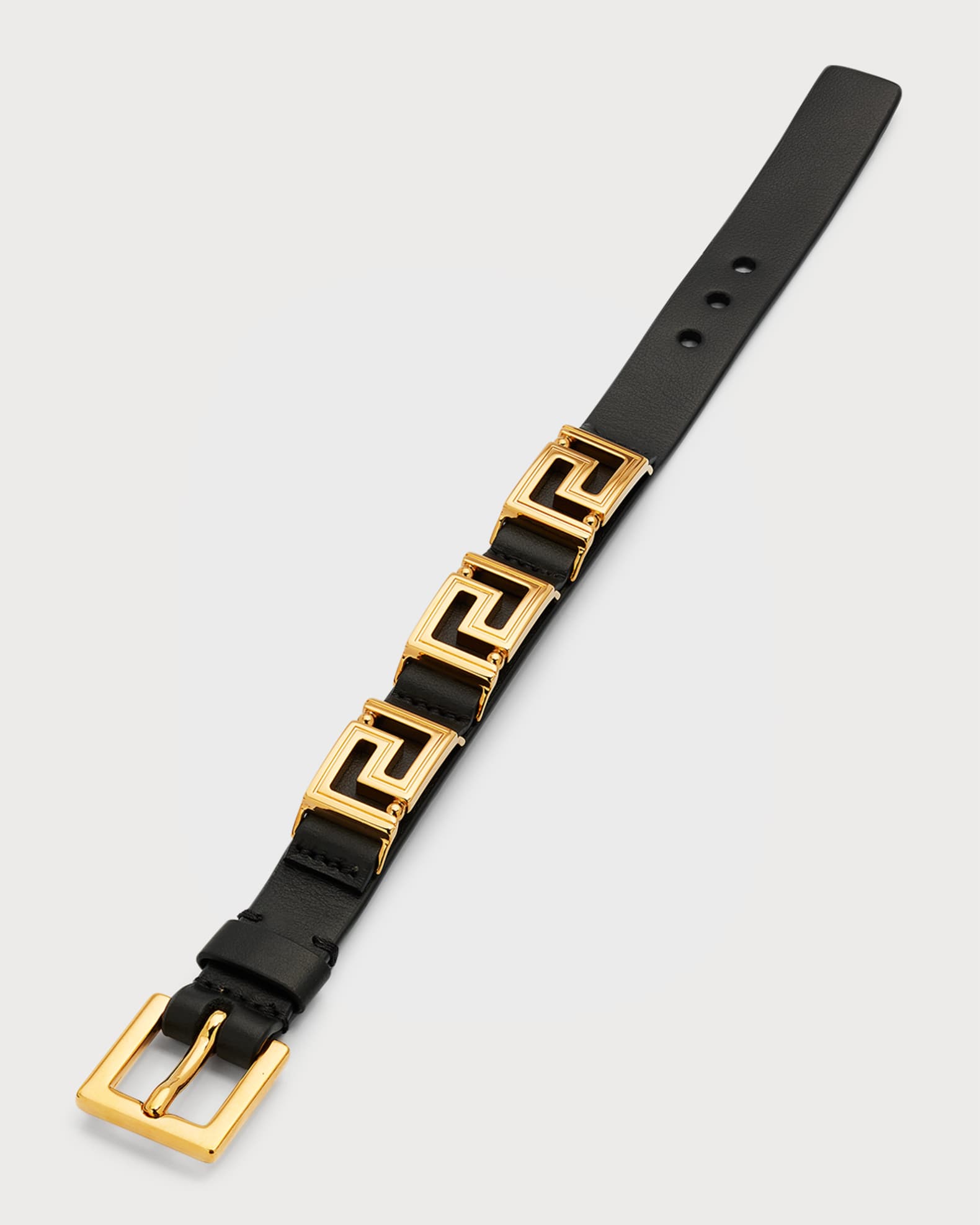 Versace Greca and Leather Buckle Bracelet | Neiman Marcus