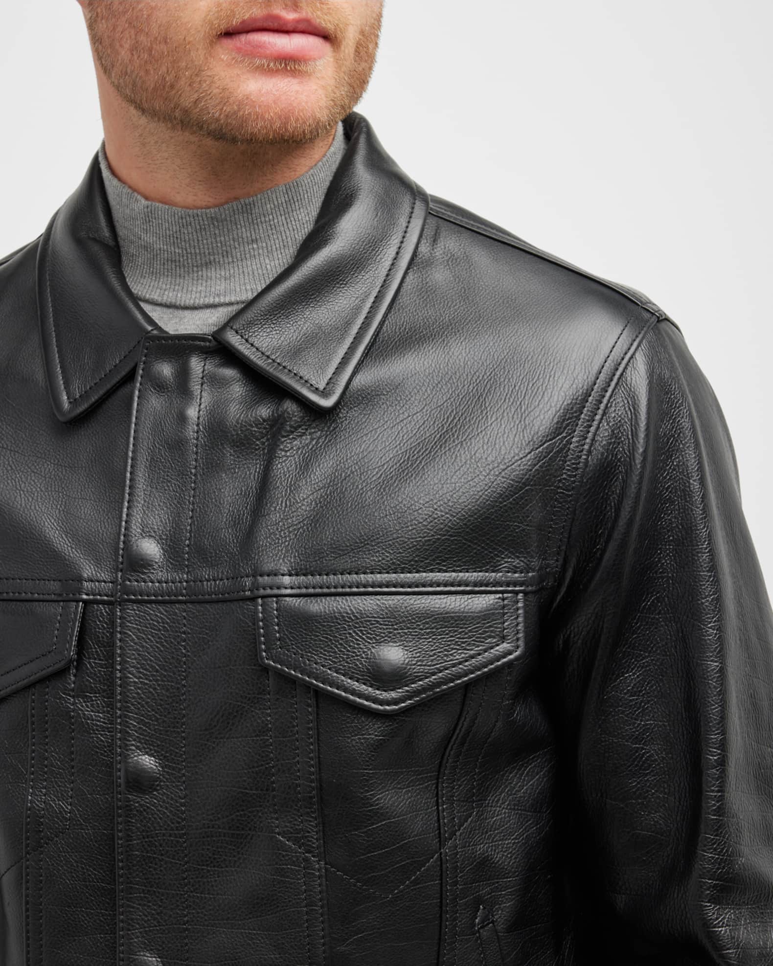 TOM FORD Men's Concealed Zip Leather Jacket | Neiman Marcus
