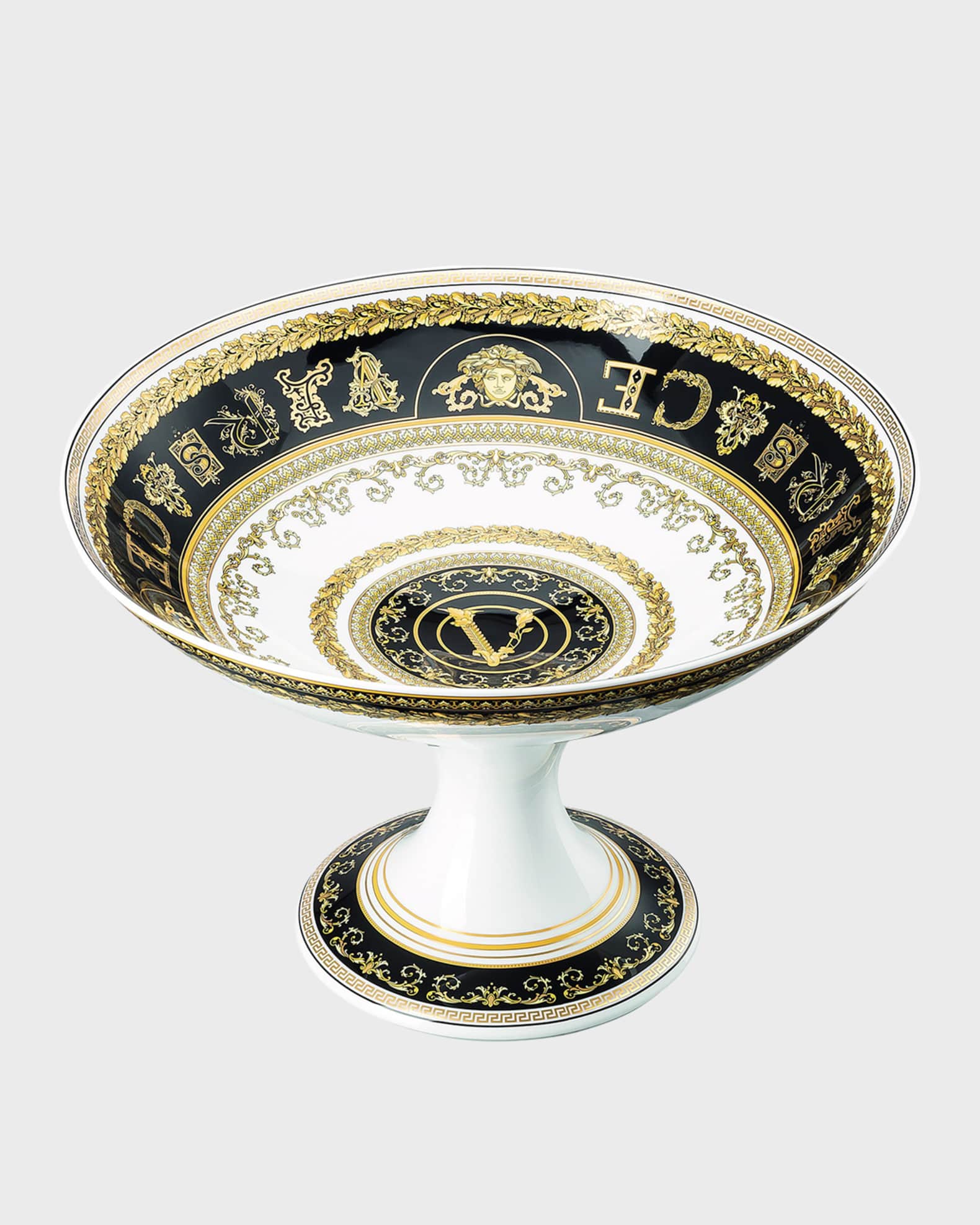 Versace Virtus Gala Footed Bowl | Neiman Marcus