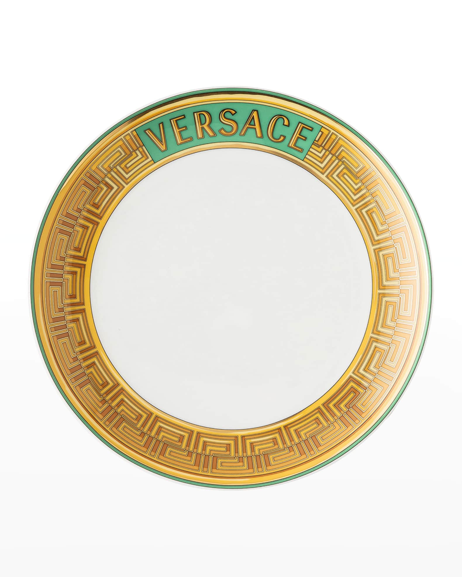 Versace Medusa Amplified Green Coin Salad Plate | Neiman Marcus