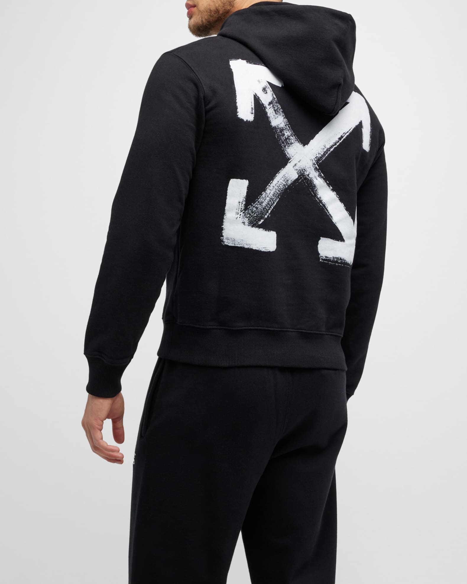 Off-White Men's Paint Arrow Slim Hoodie | Neiman Marcus