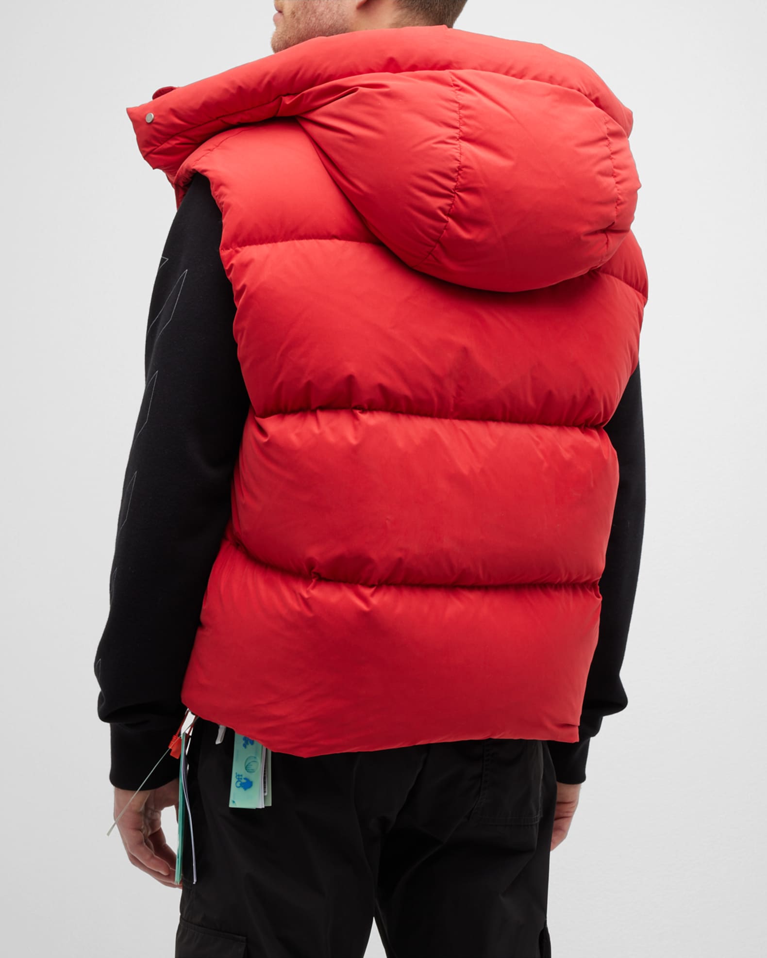 Off-White Men's Down Puffer Vest w/ Detachable Hood | Neiman Marcus