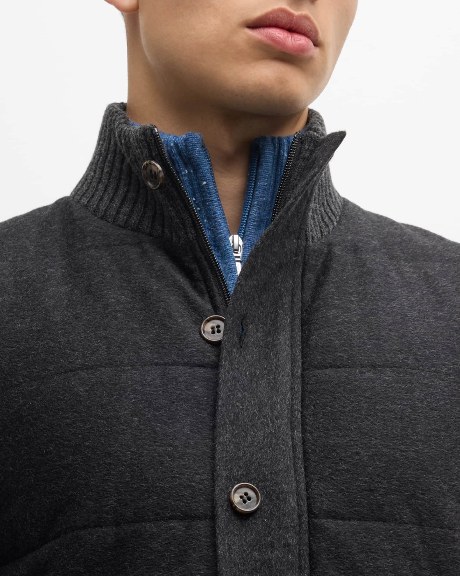 Neiman Marcus Men's Quilted Wool-Cashmere Vest | Neiman Marcus