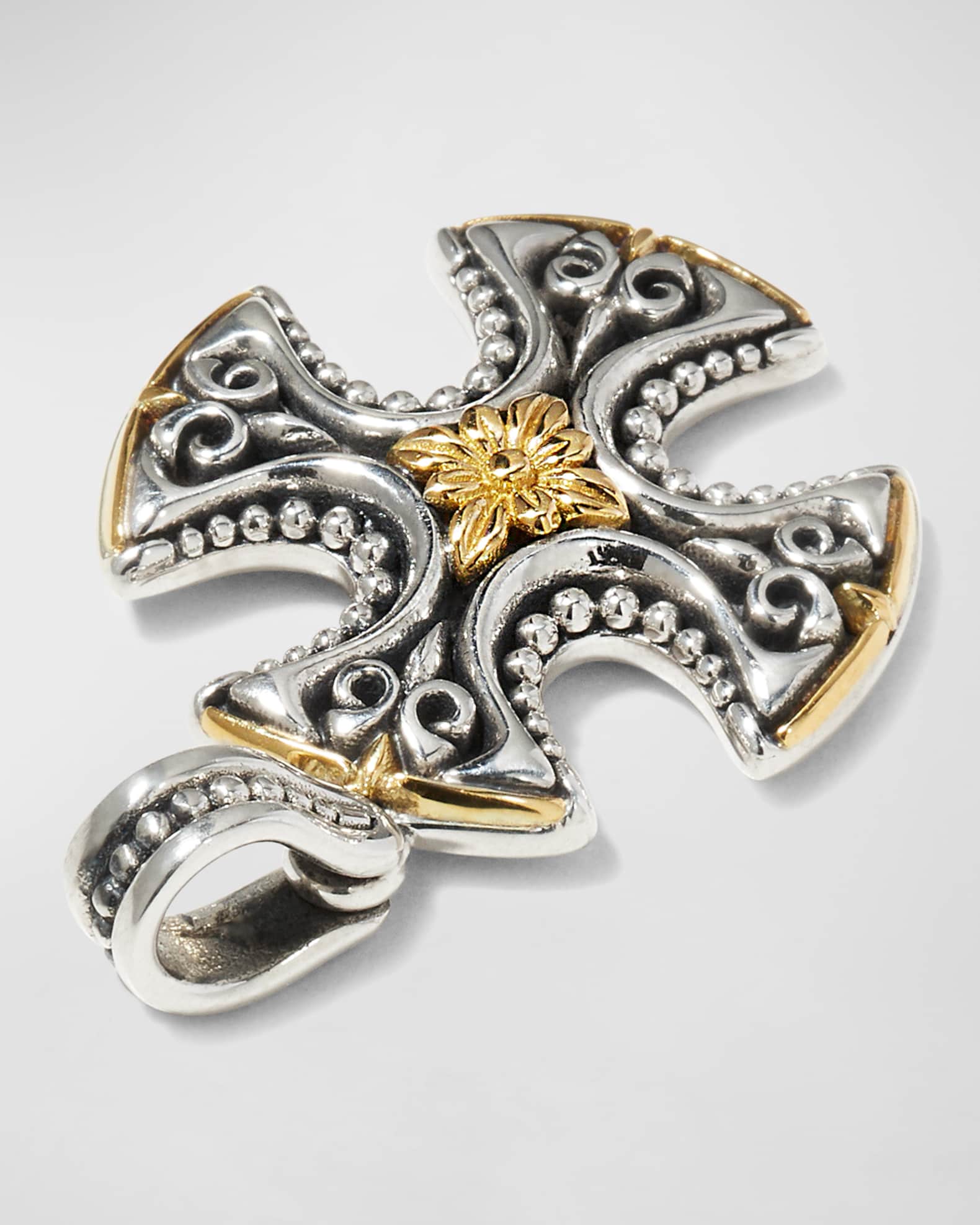 Konstantino Two-Tone Maltese Cross Pendant | Neiman Marcus