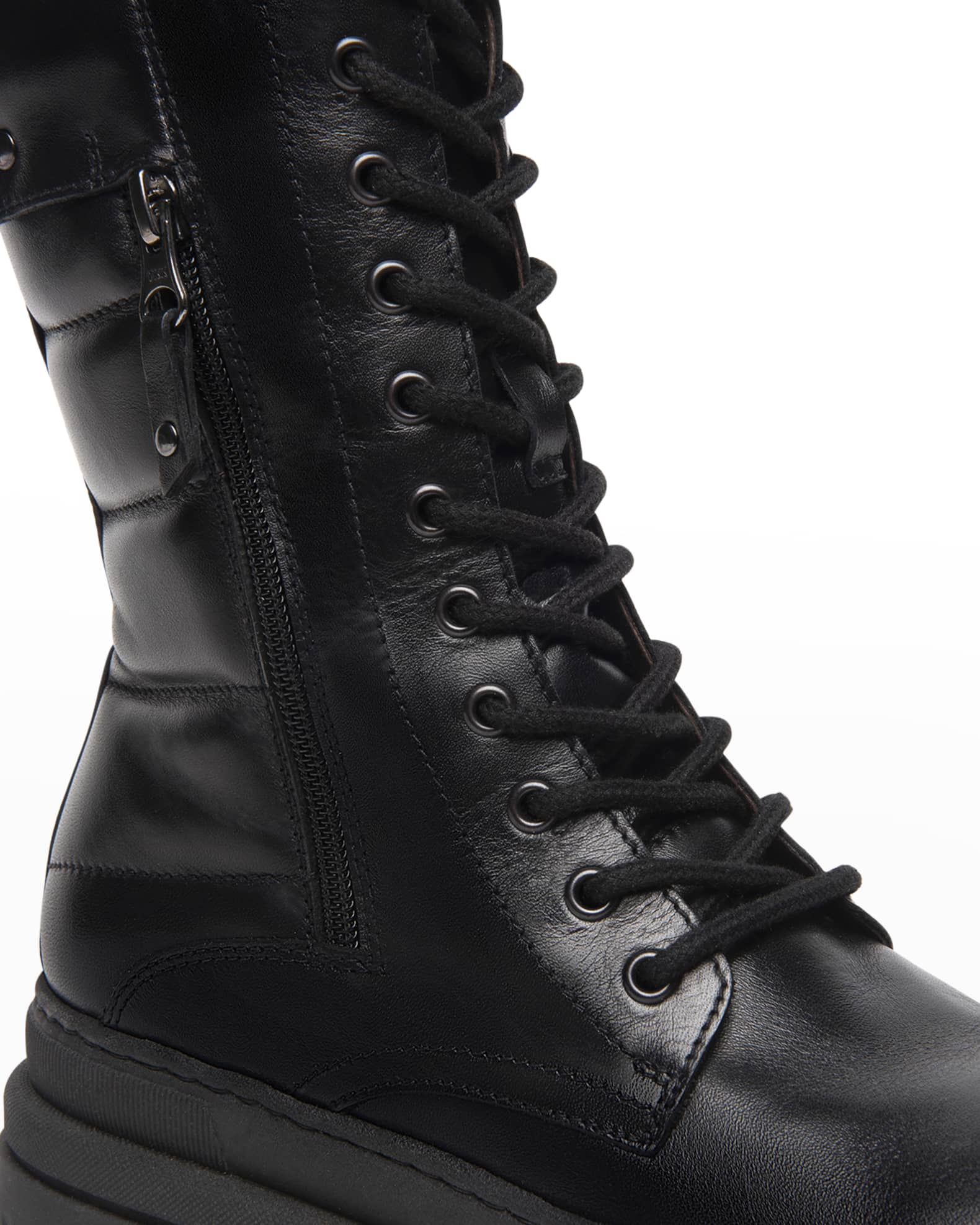 NeroGiardini Quilted Calfskin Dual-Zip Moto Boots | Neiman Marcus