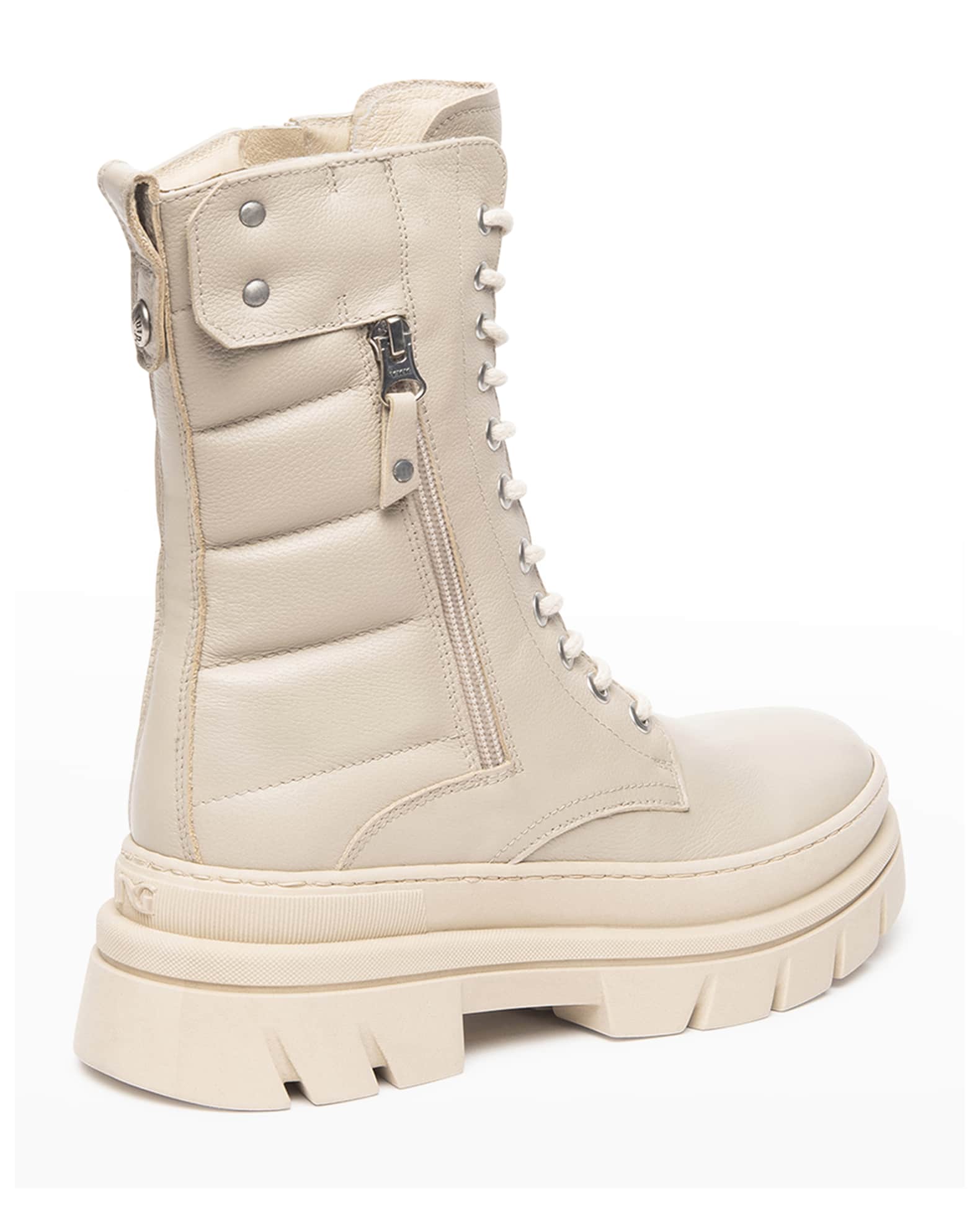 NeroGiardini Quilted Calfskin Dual-Zip Moto Boots | Neiman Marcus